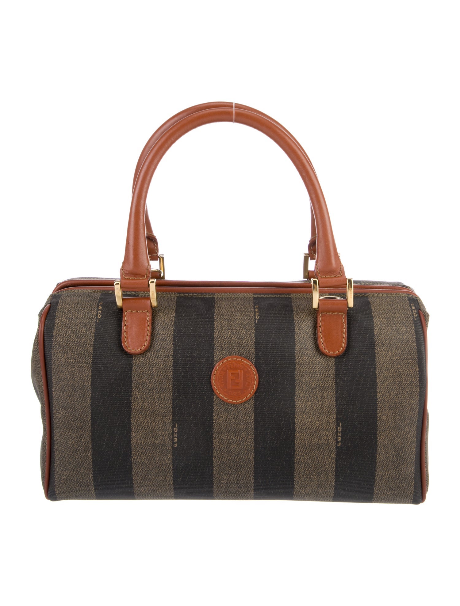 Fendi Small Pequin Frame Boston Bag - Brown Handle Bags, Handbags ...