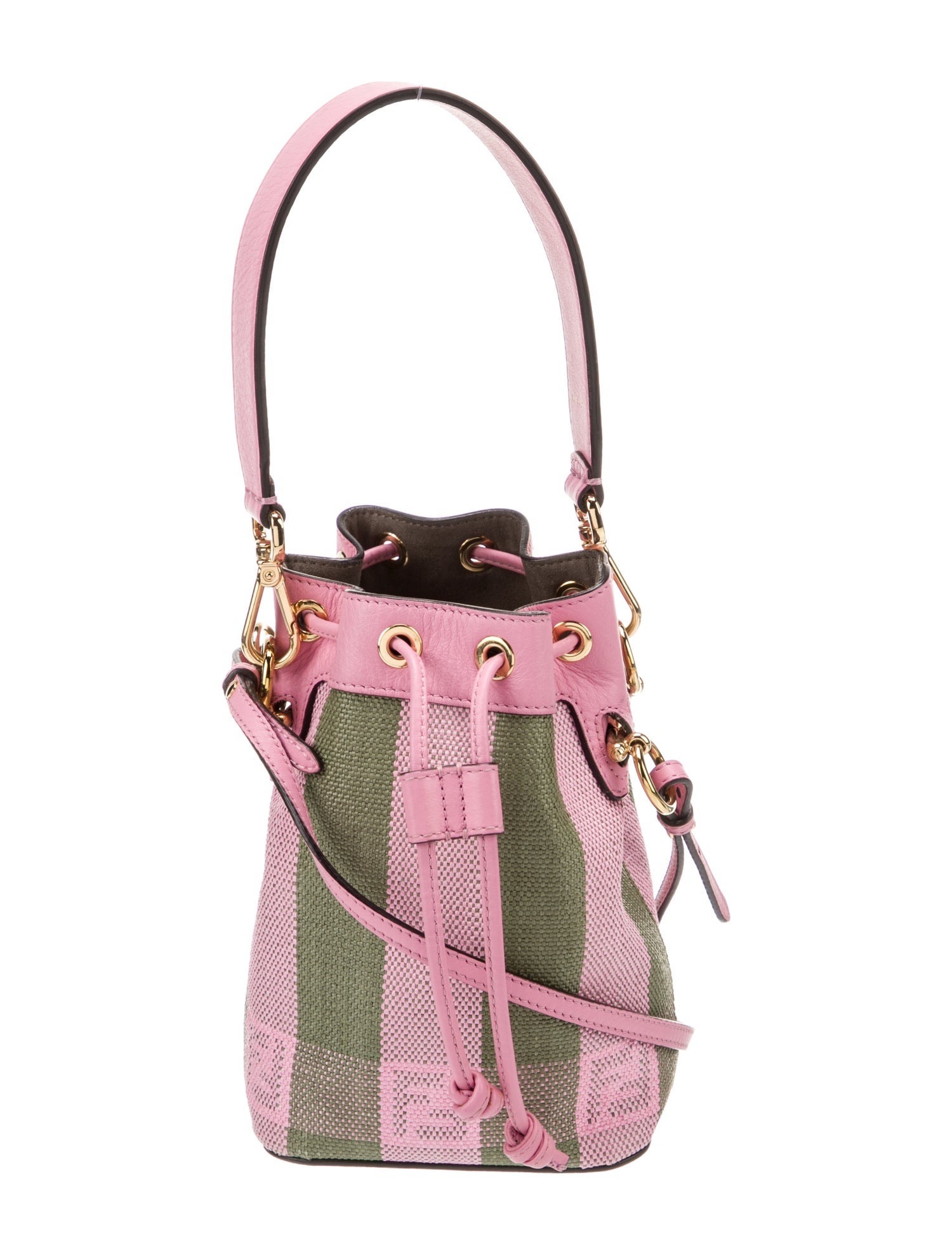 Fendi Mini Pequin Mon Tresor Bucket Bag - Pink Bucket Bags, Handbags ...