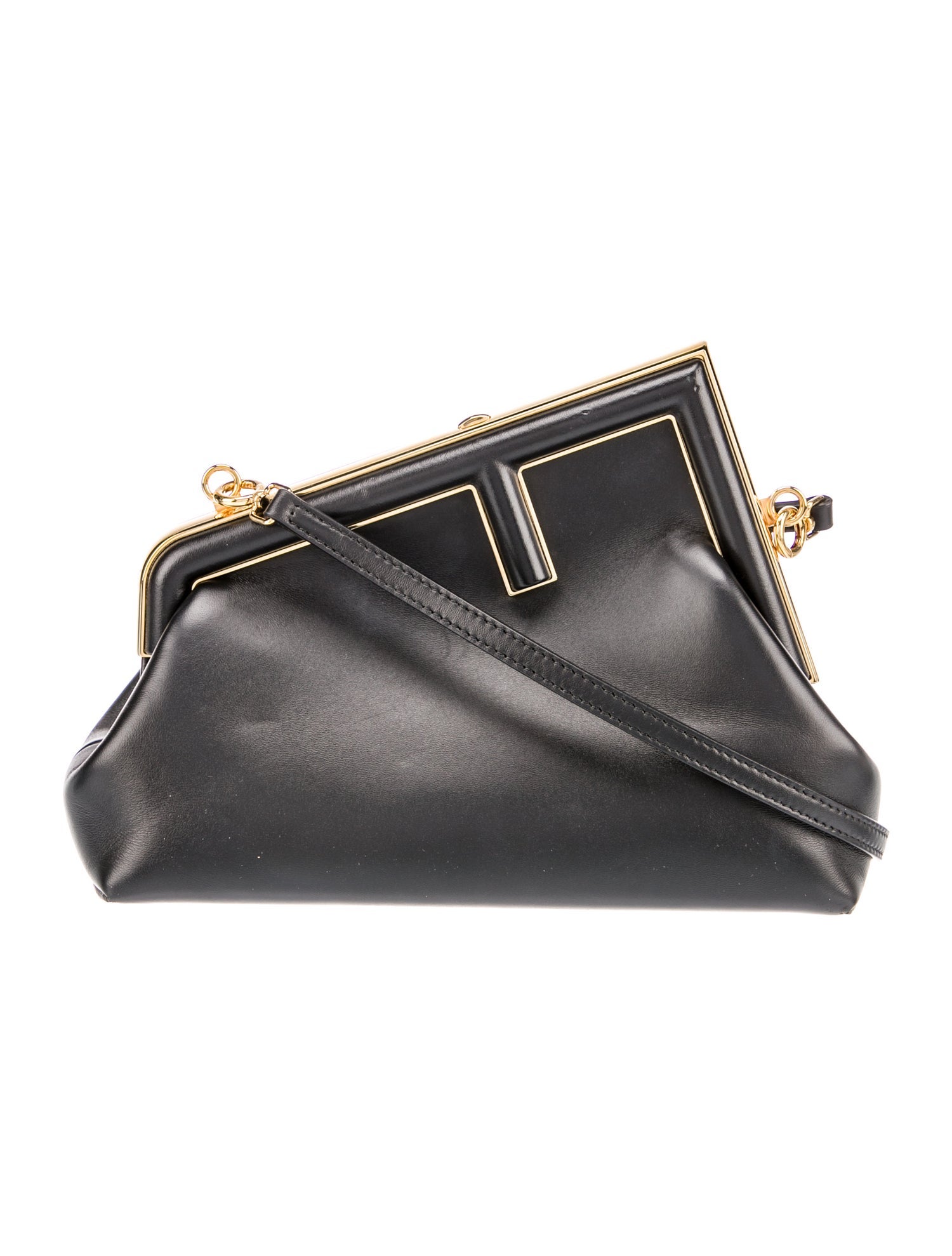 Fendi Small First Clutch w/ Strap - Black Clutches, Handbags ...