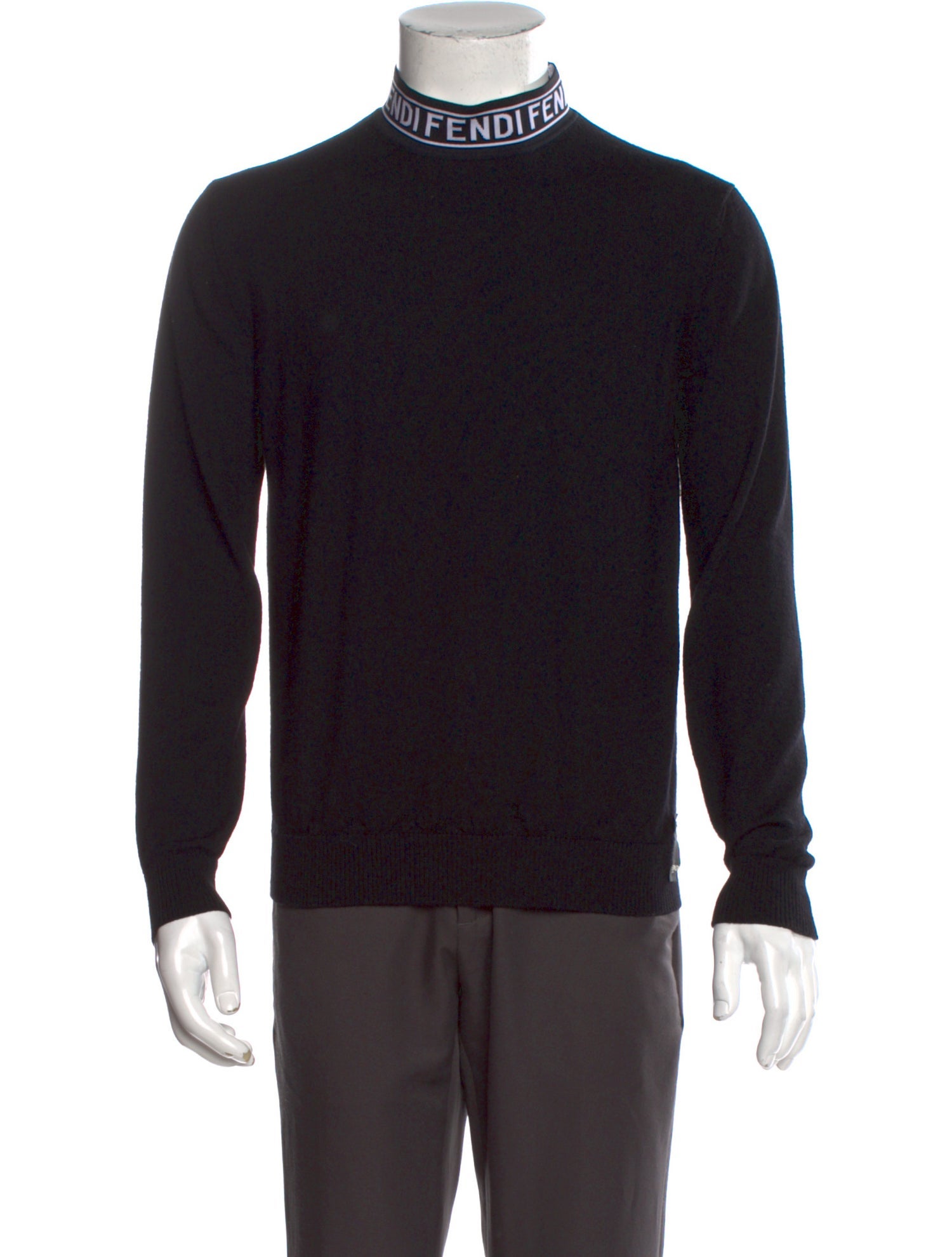 Fendi Graphic Print Turtleneck Pullover - Black Sweaters, Clothing ...