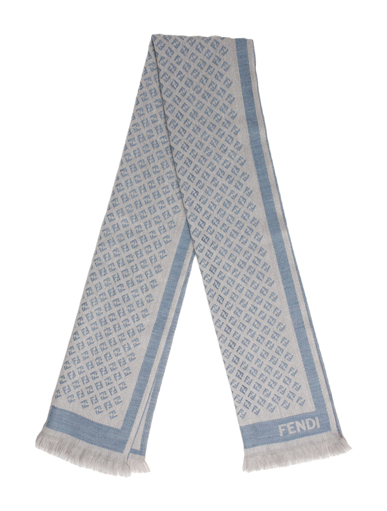 Fendi Wool Vintage Scarf - Blue Scarves and Shawls, Accessories ...