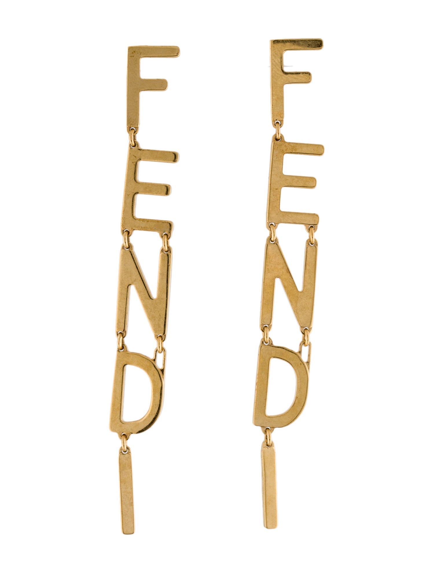Fendi Fendigraphy Drop Earrings - Brass Drop, Earrings - FEN325296 ...