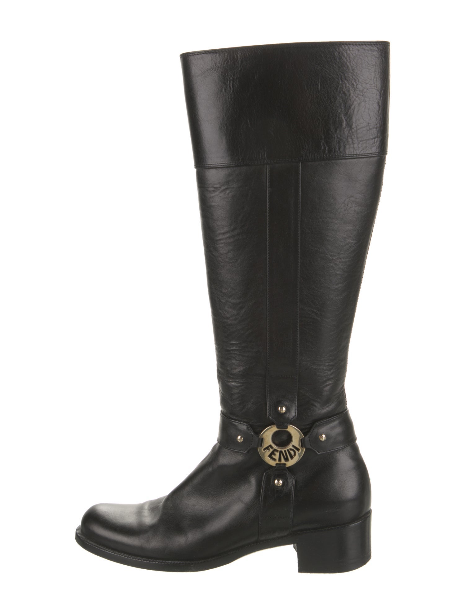 Fendi Leather Riding Boots - Black Boots, Shoes - FEN325393 | The RealReal