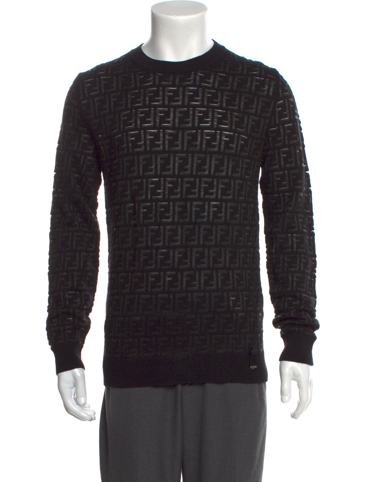 Fendi Zucca FF Logo Printed Pullover - Black Sweaters, Clothing ...