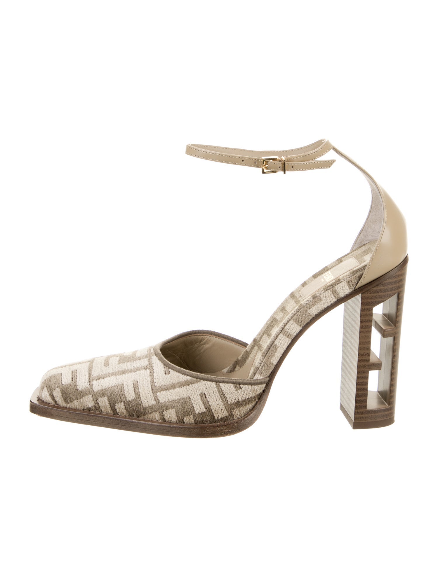 Fendi Zucca FF Logo Patent Leather Pumps - Brown Pumps, Shoes ...
