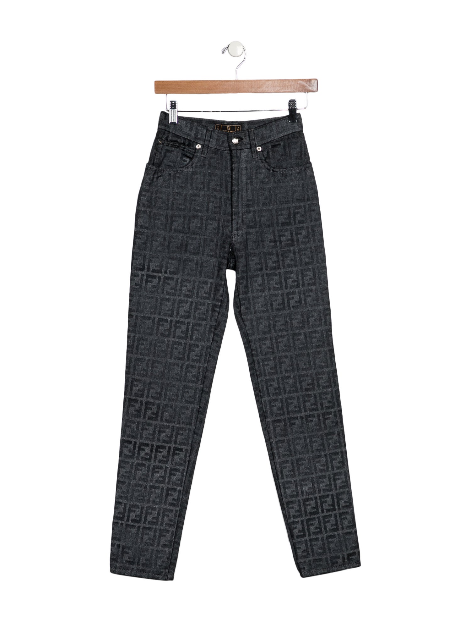 Fendi Mid-Rise Skinny Leg Jeans - Blue, 10.5" Rise Jeans, Clothing ...