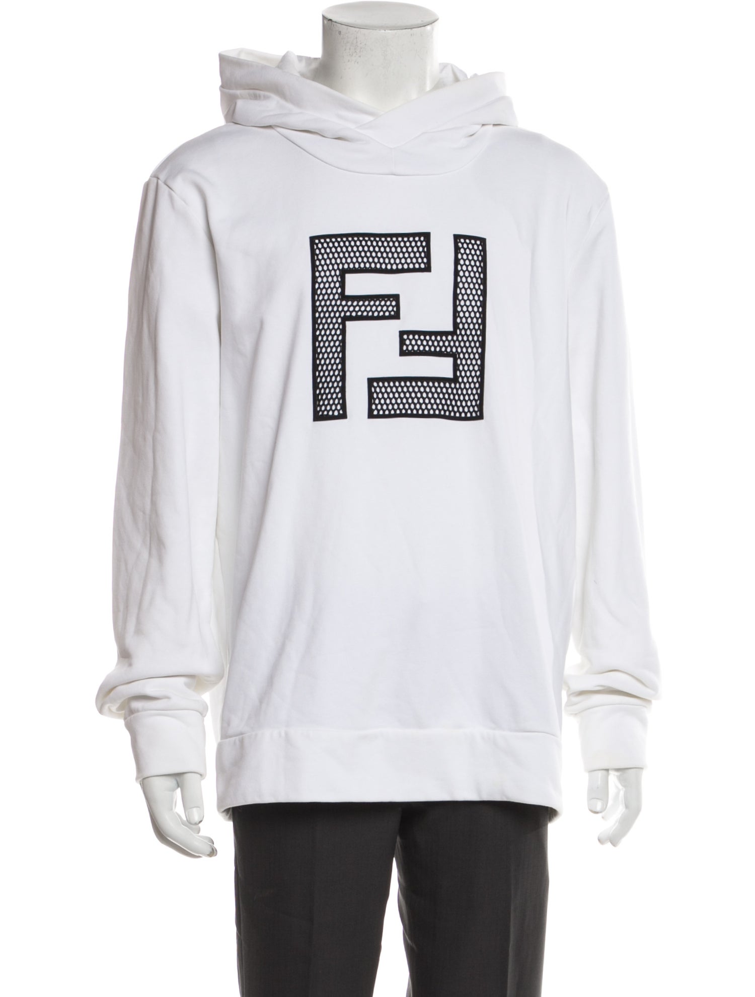 Fendi Graphic Print Crew Neck Hoodie - White Sweatshirts & Hoodies ...