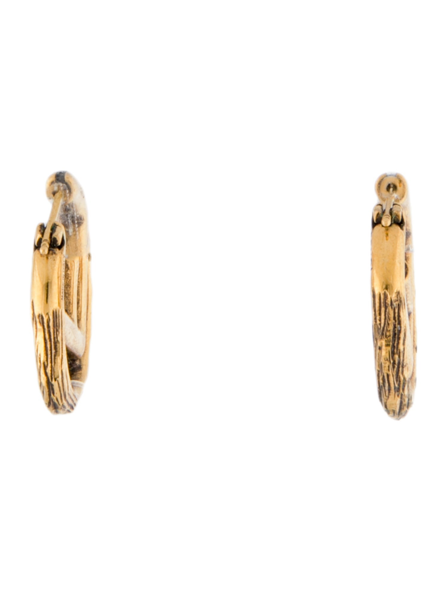 Fendi 'F is For Fendi' Textured Hoop Earrings - Gold-Tone Metal Hoop ...