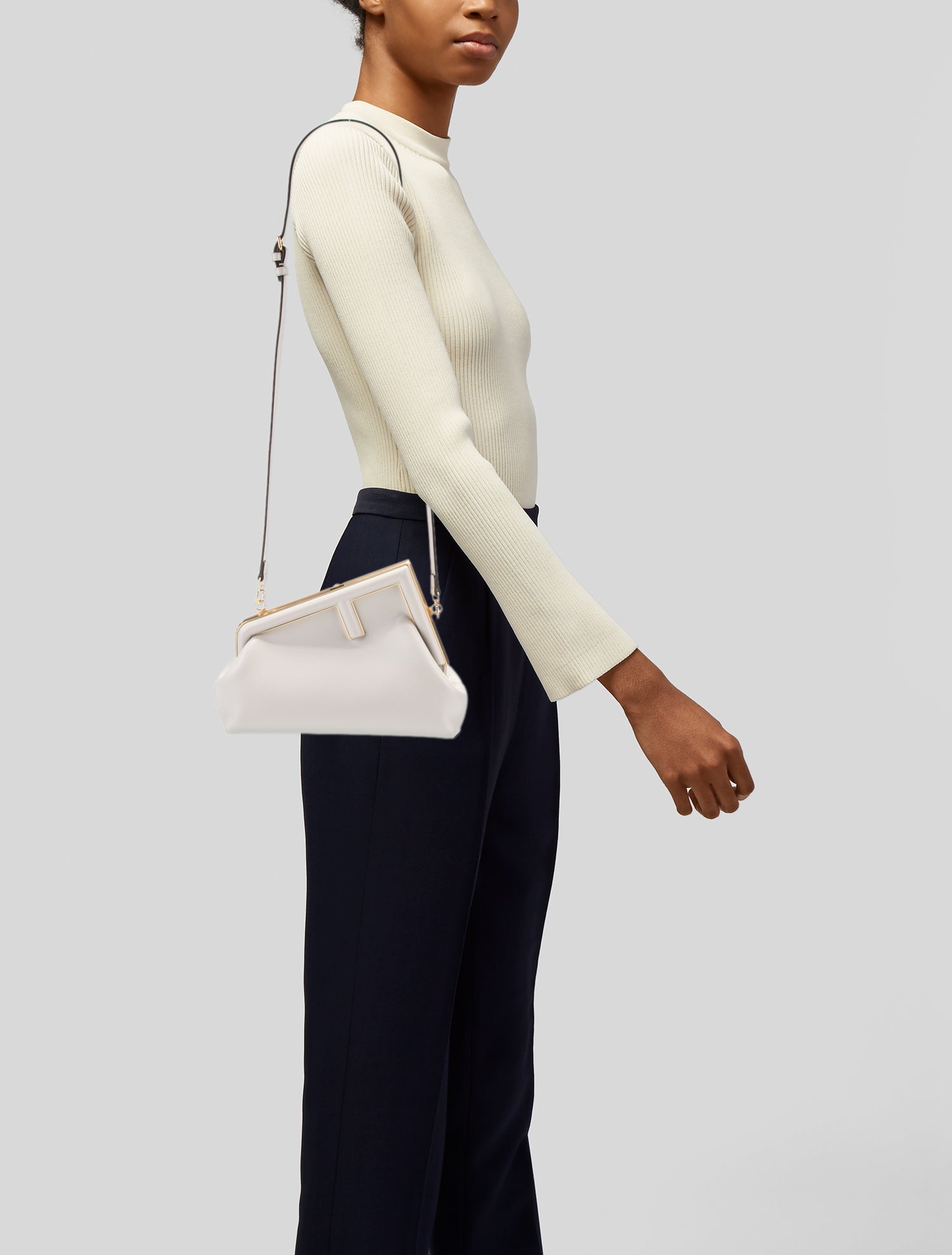 Fendi Small Shearling Fendi First Clutch - Pink Clutches, Handbags ...