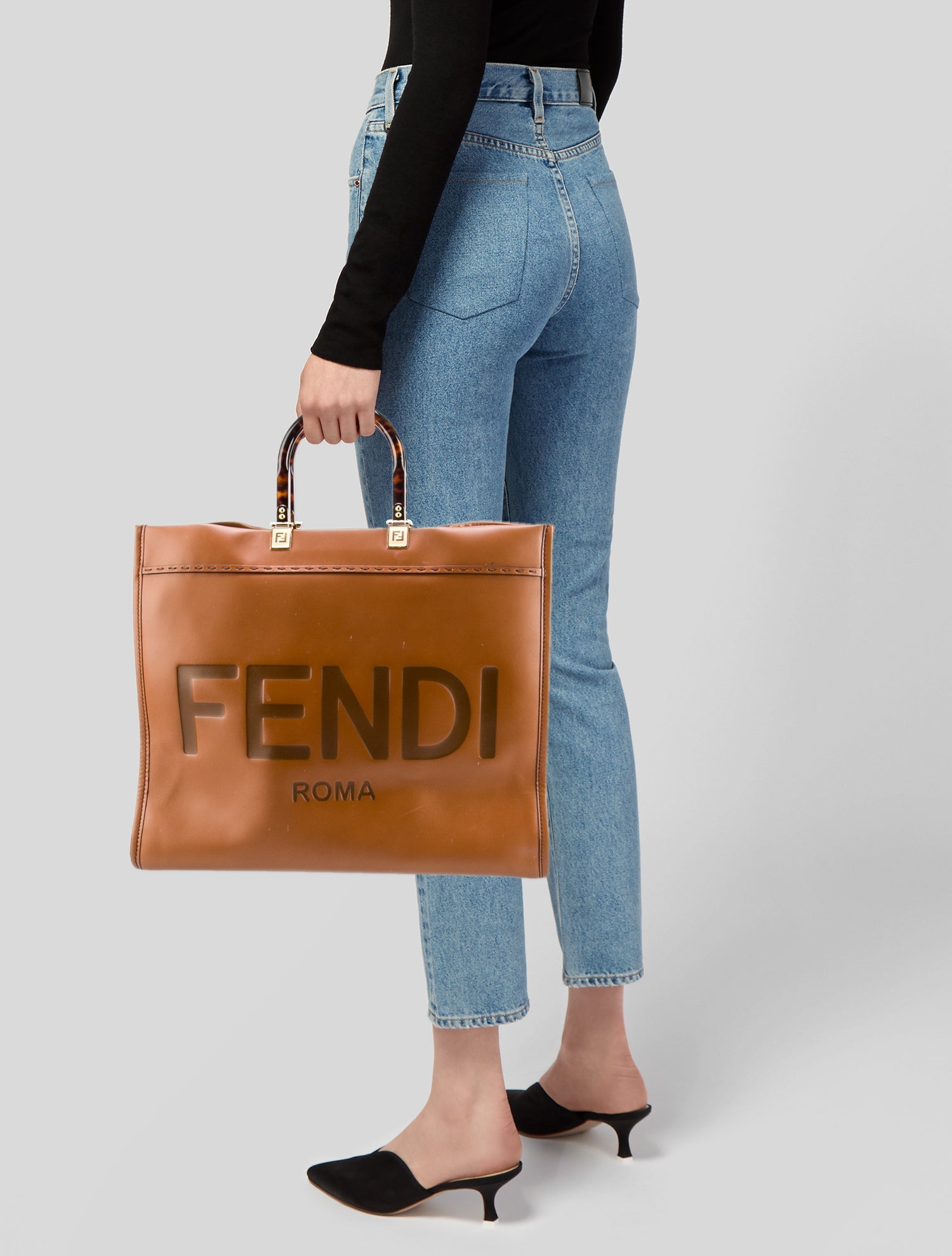 Fendi Large Sunshine Shopper Tote - Brown Totes, Handbags - FEN326867 ...
