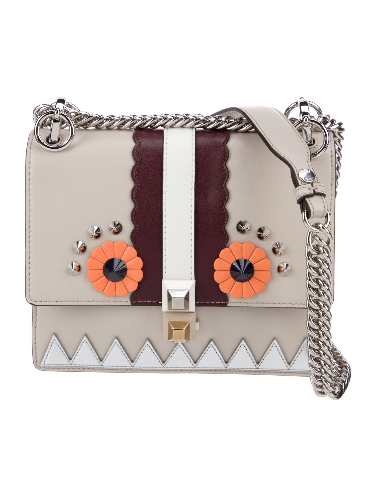 Fendi Small Kan I Faces Crossbody Bag - Neutrals Crossbody Bags ...