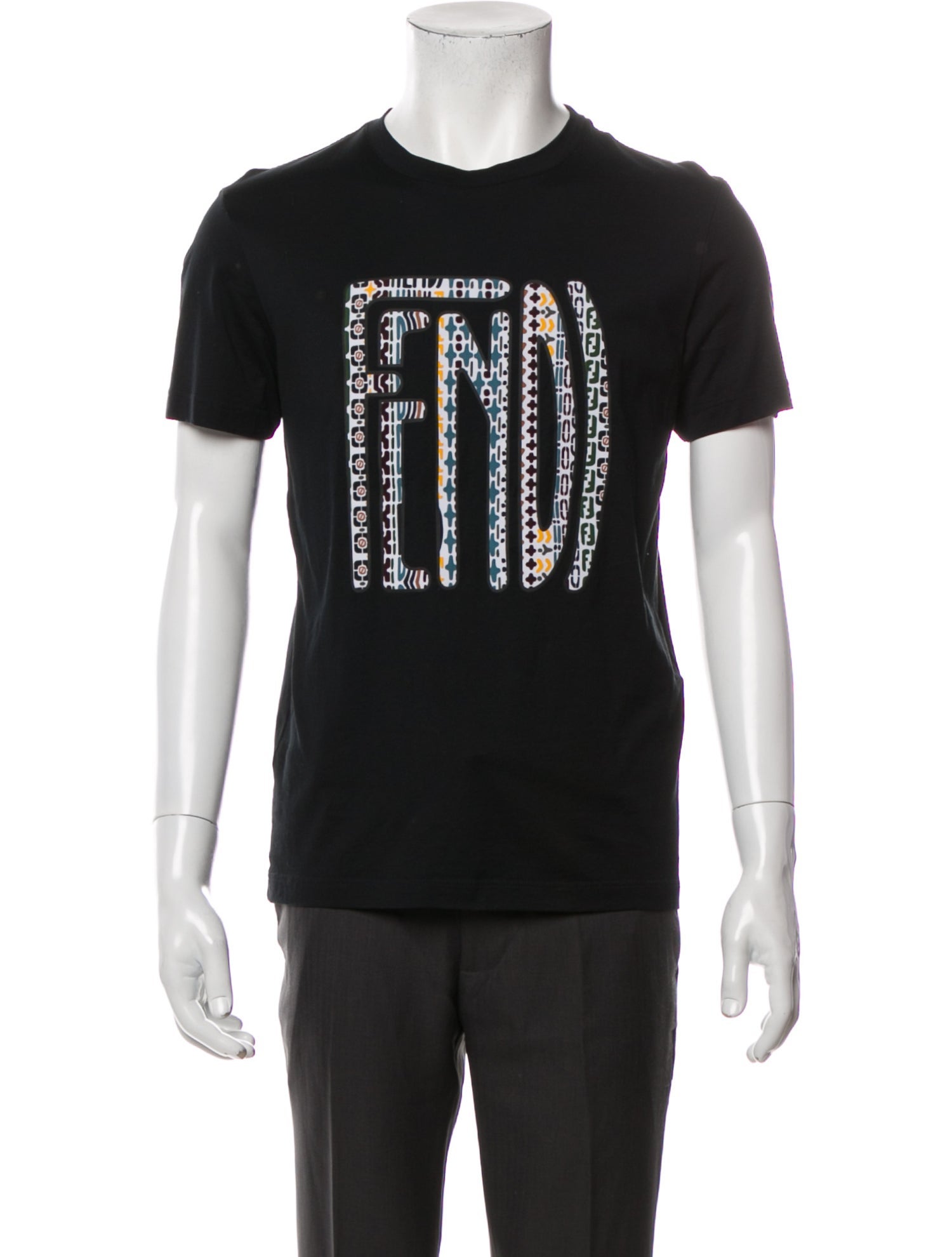 Fendi Graphic Print Crew Neck T-Shirt - Black T-Shirts, Clothing ...
