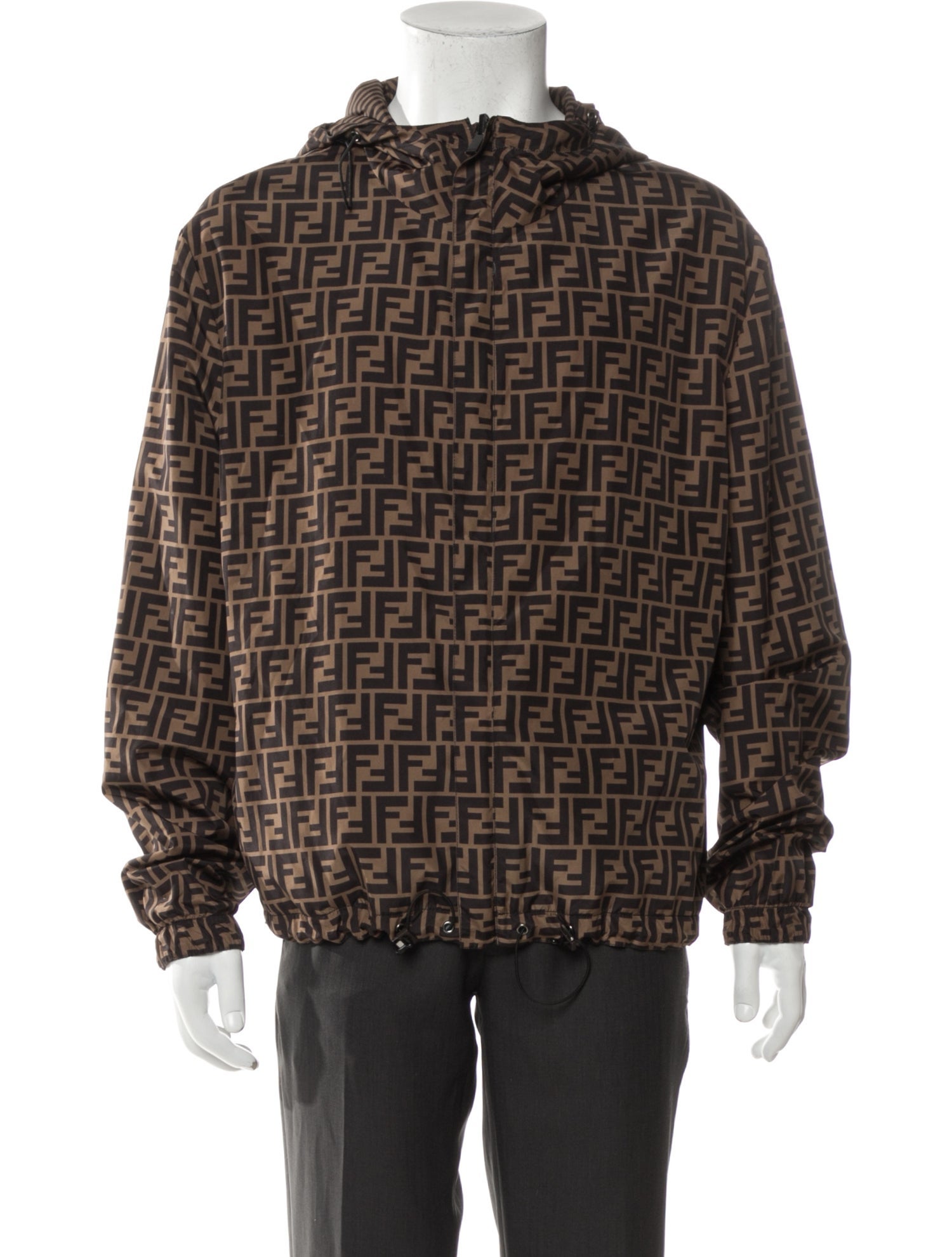 Fendi Reversible Zucca FF Logo Windbreaker w/ Tags - Black Outerwear ...