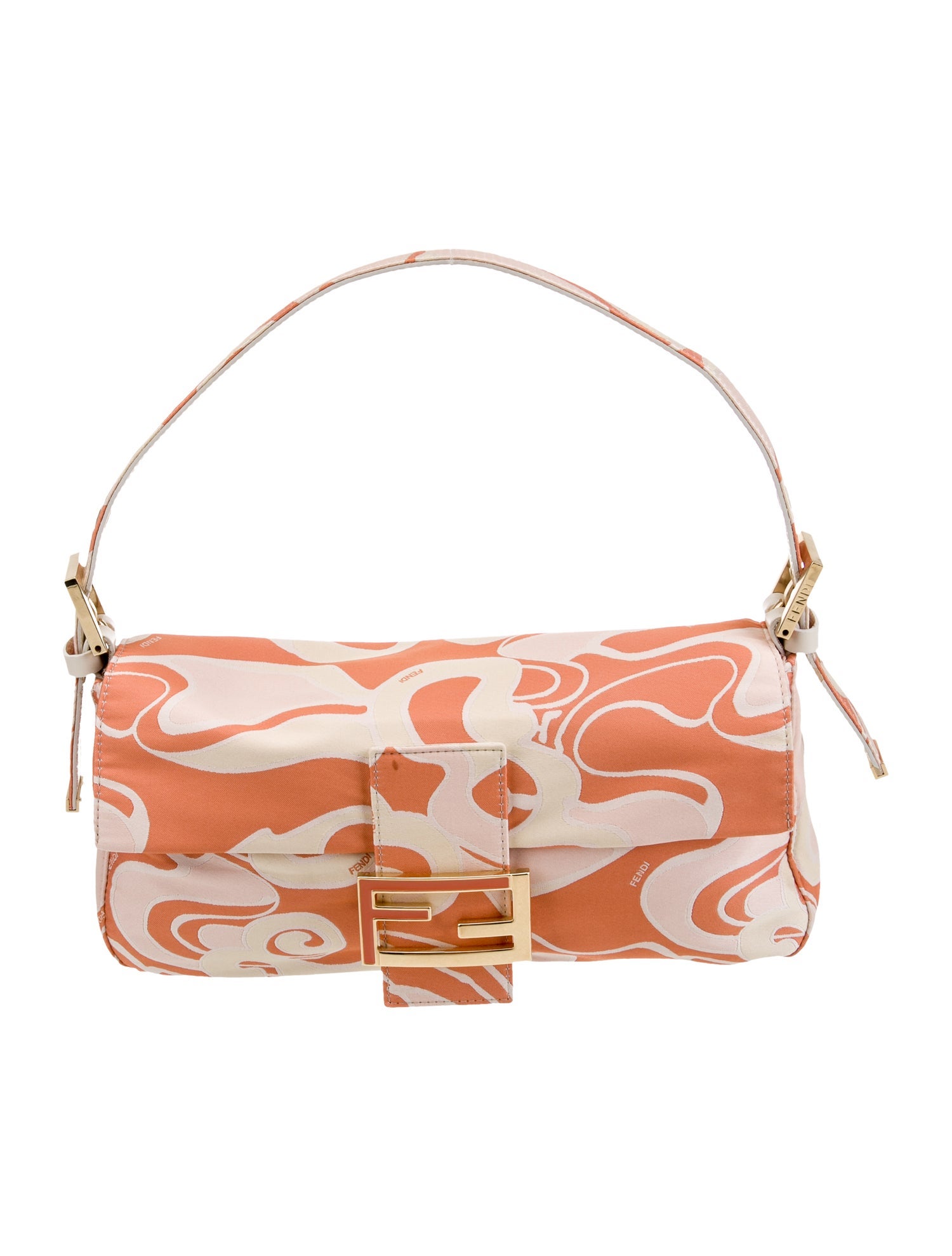 Fendi 2002 Vintage Psychedelic Swirl Baguette - Orange Shoulder Bags ...