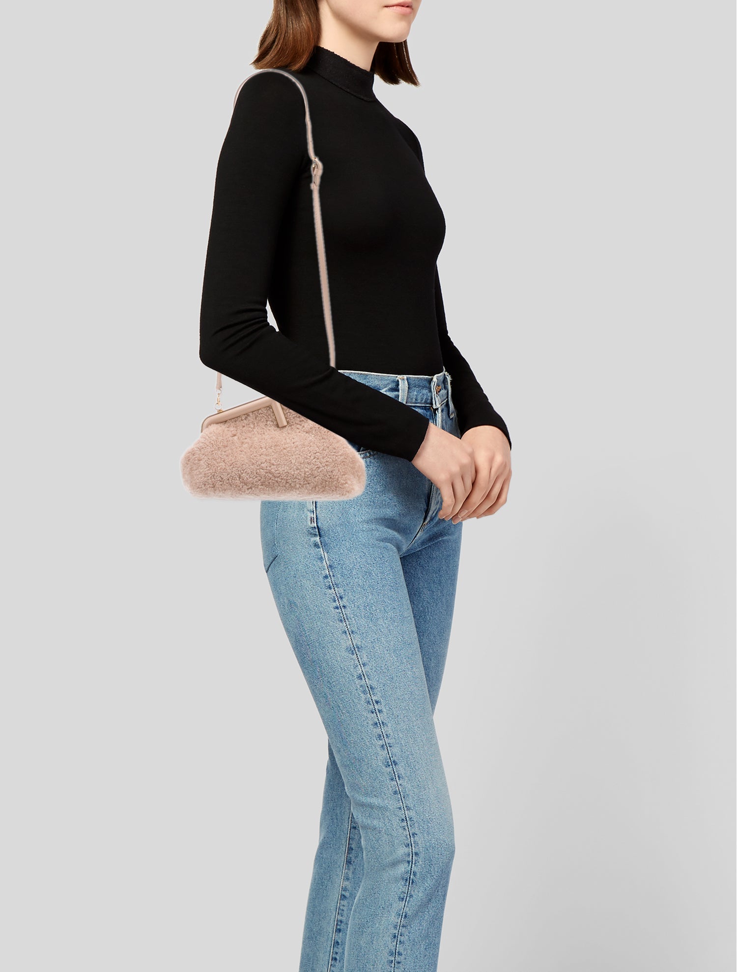 Fendi Small Shearling Fendi First Clutch - Pink Clutches, Handbags ...