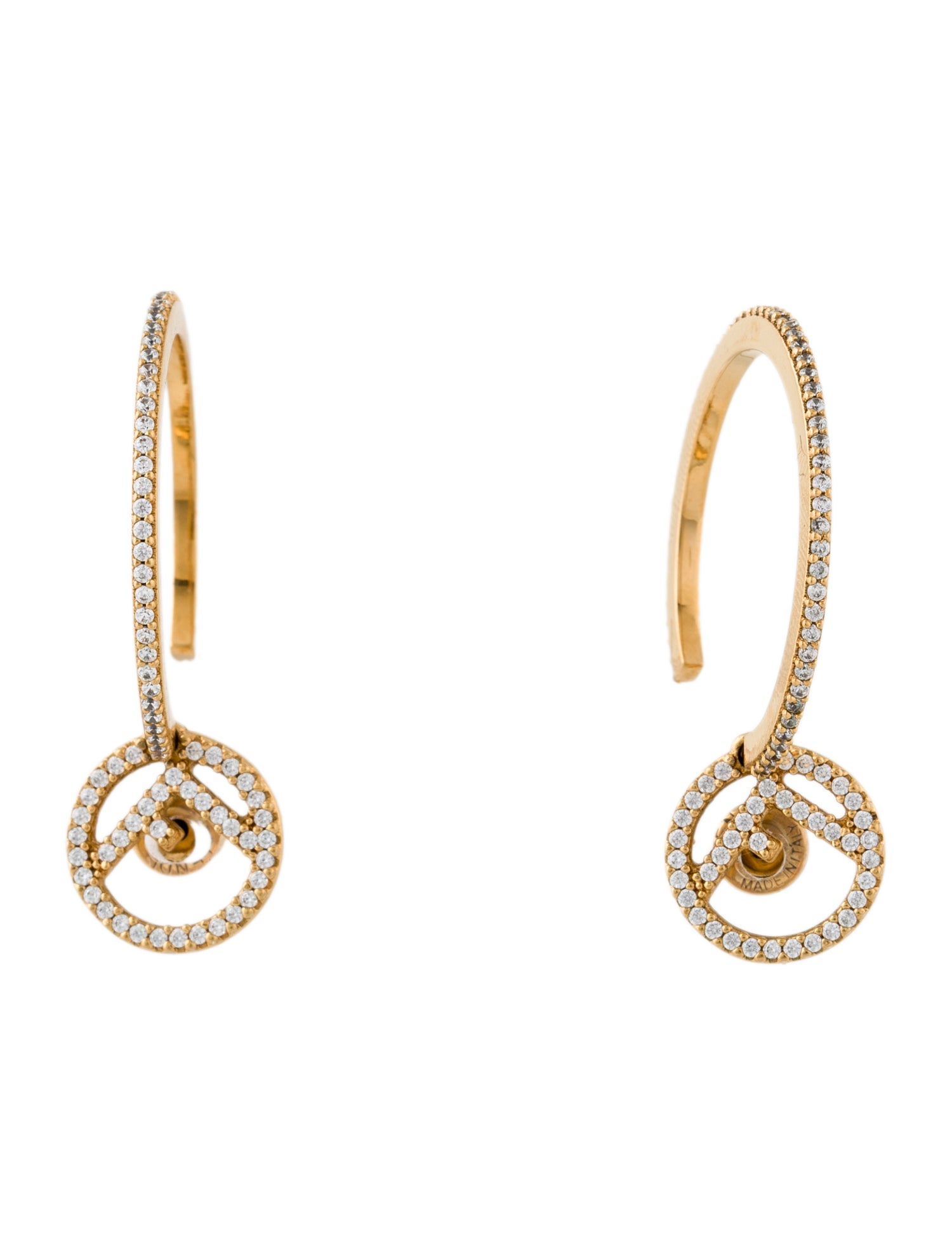 Fendi F is Fendi Crystal Small Hoop Earrings - Brass Hoop, Earrings ...