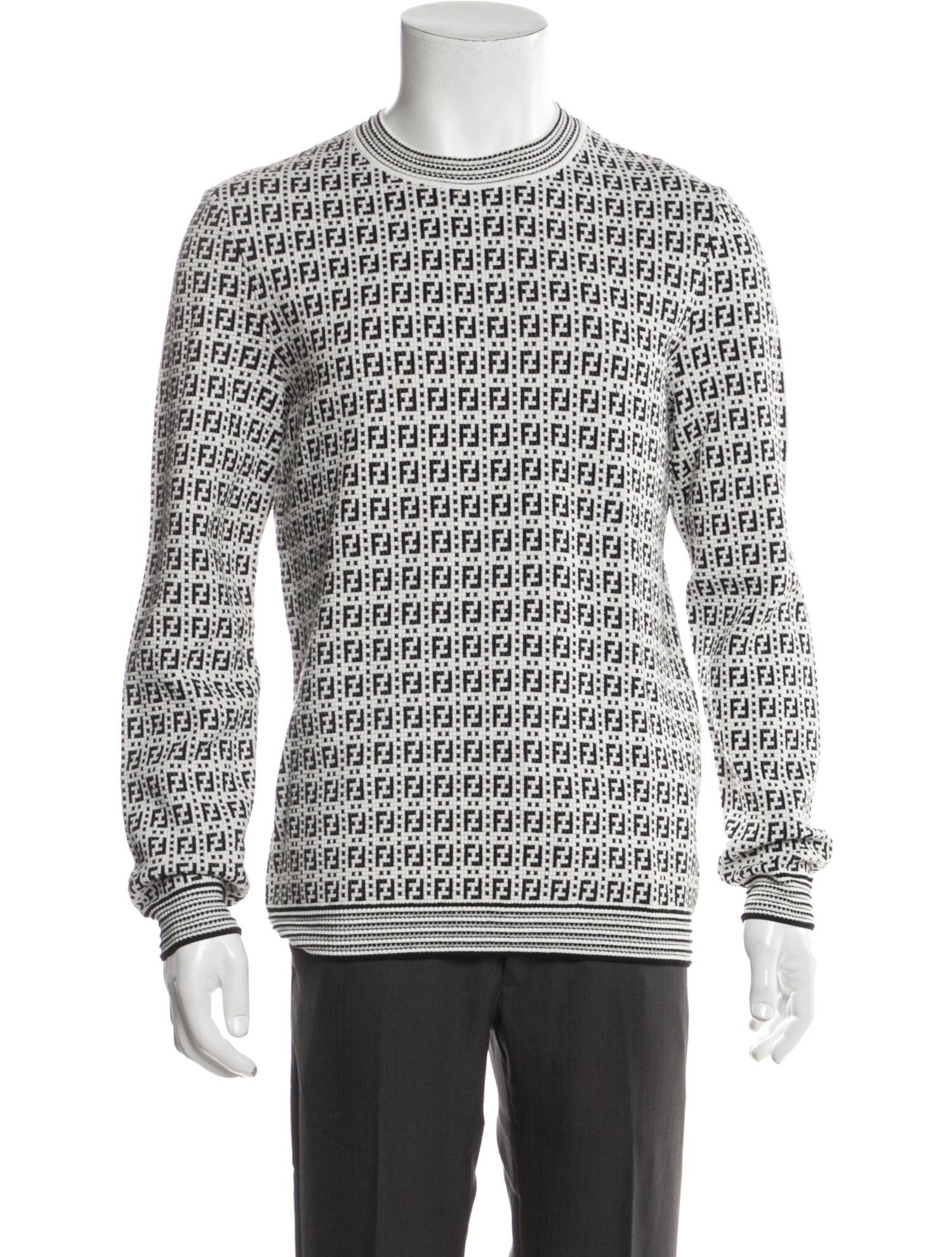 Fendi Zucchino FF Logo Printed Pullover - Neutrals Sweaters, Clothing ...