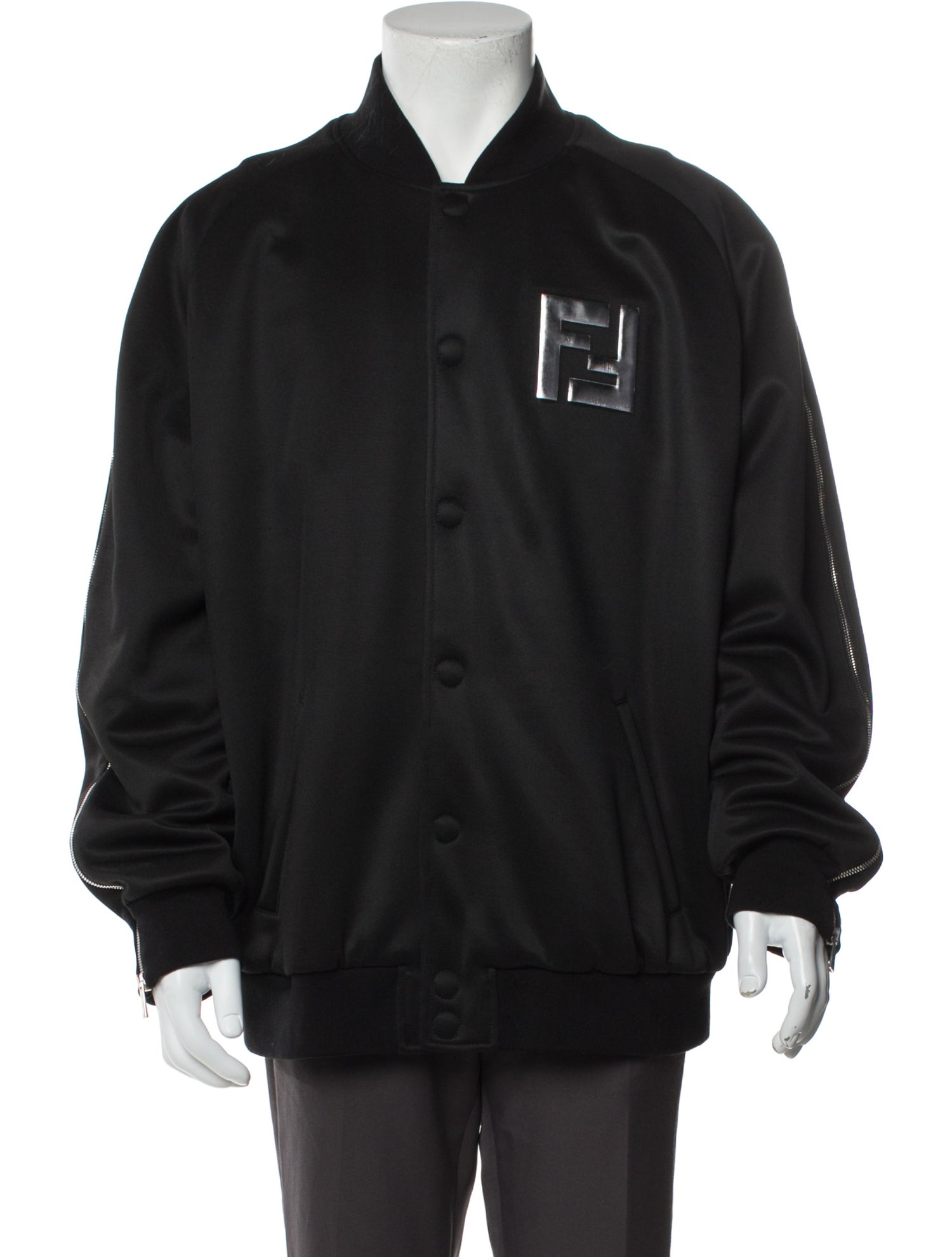 Fendi Graphic Print Varsity Jacket w/ Tags - Black Outerwear, Clothing - FEN335529 | The RealReal