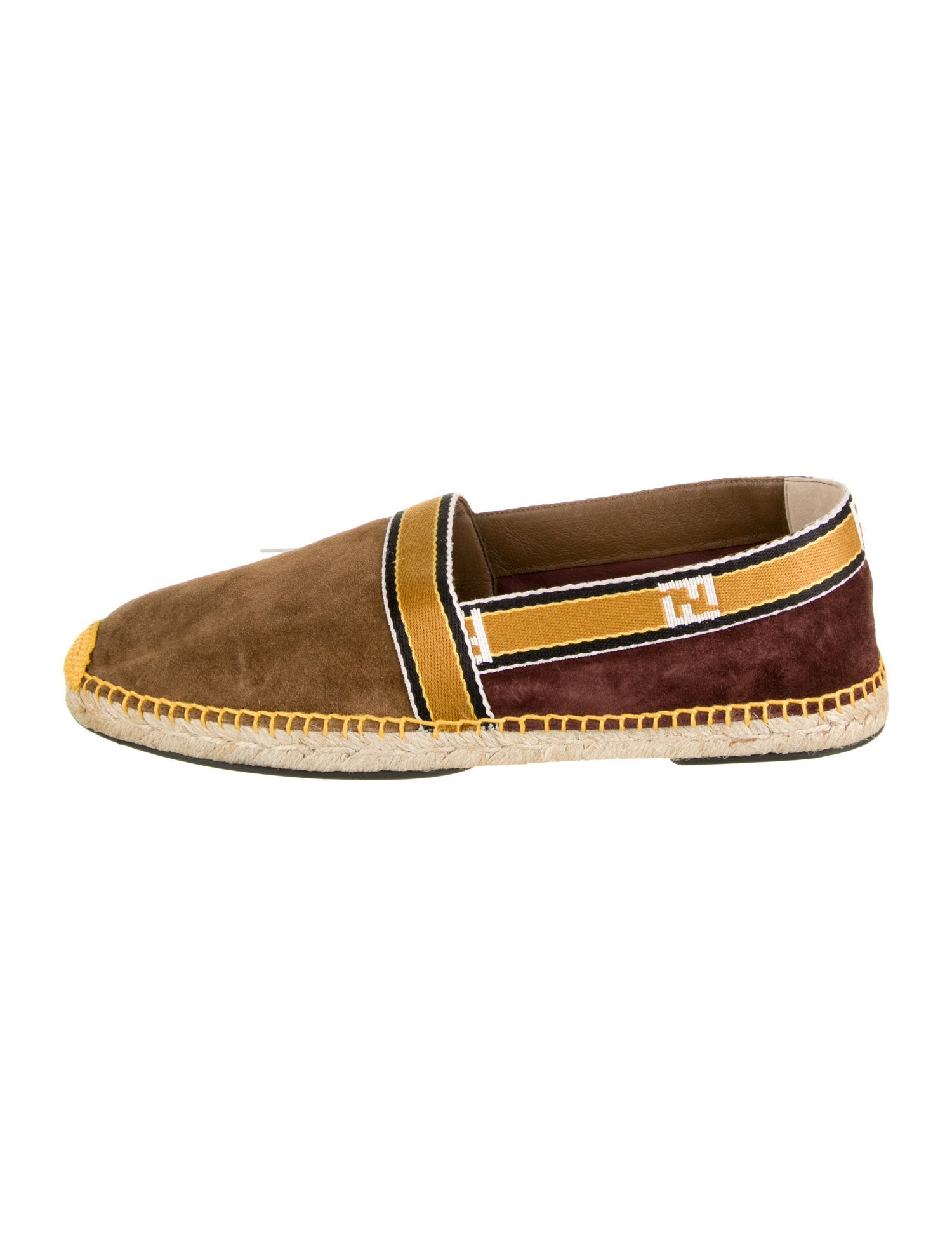 Fendi Suede Colorblock Pattern Espadrilles w/ Tags - Brown Espadrilles ...