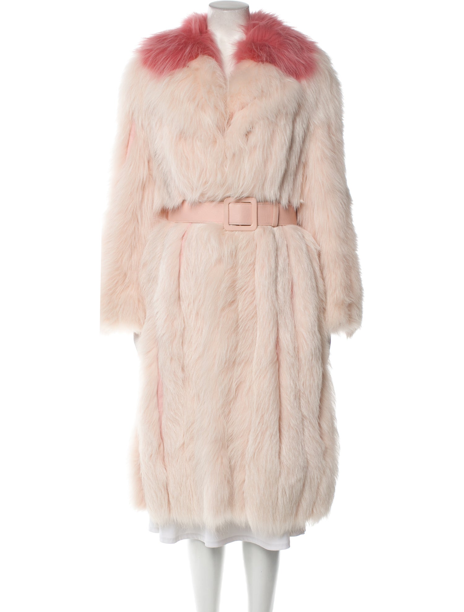 Fendi Fox Colorblock Pattern Fur Coat - Pink Coats, Clothing ...