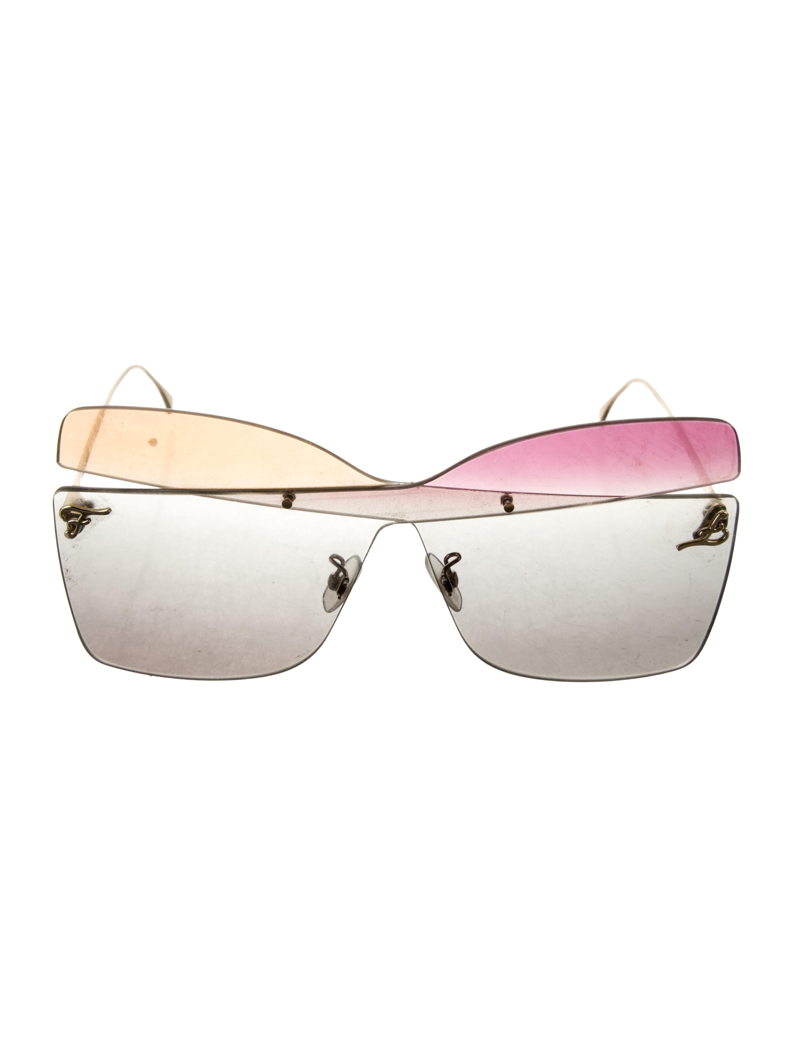 Fendi Square Mirrored Sunglasses - Gold Sunglasses, Accessories ...