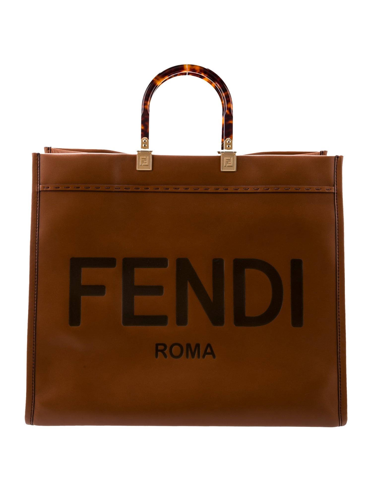 Fendi Leather Top Handle Bag - Brown Totes, Handbags - FEN339539 | The ...