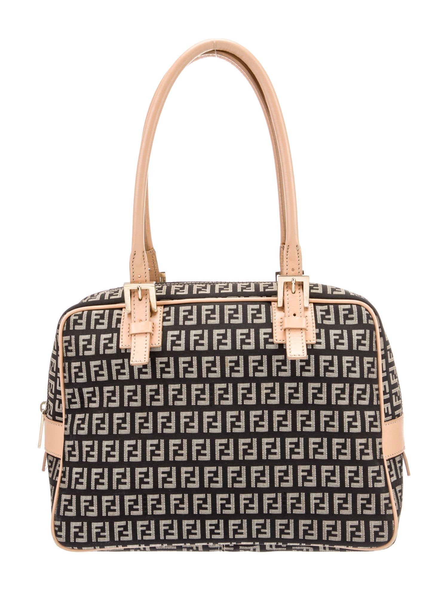 Fendi Zucchino FF Top Handle Bag Vintage - Black Totes, Handbags ...