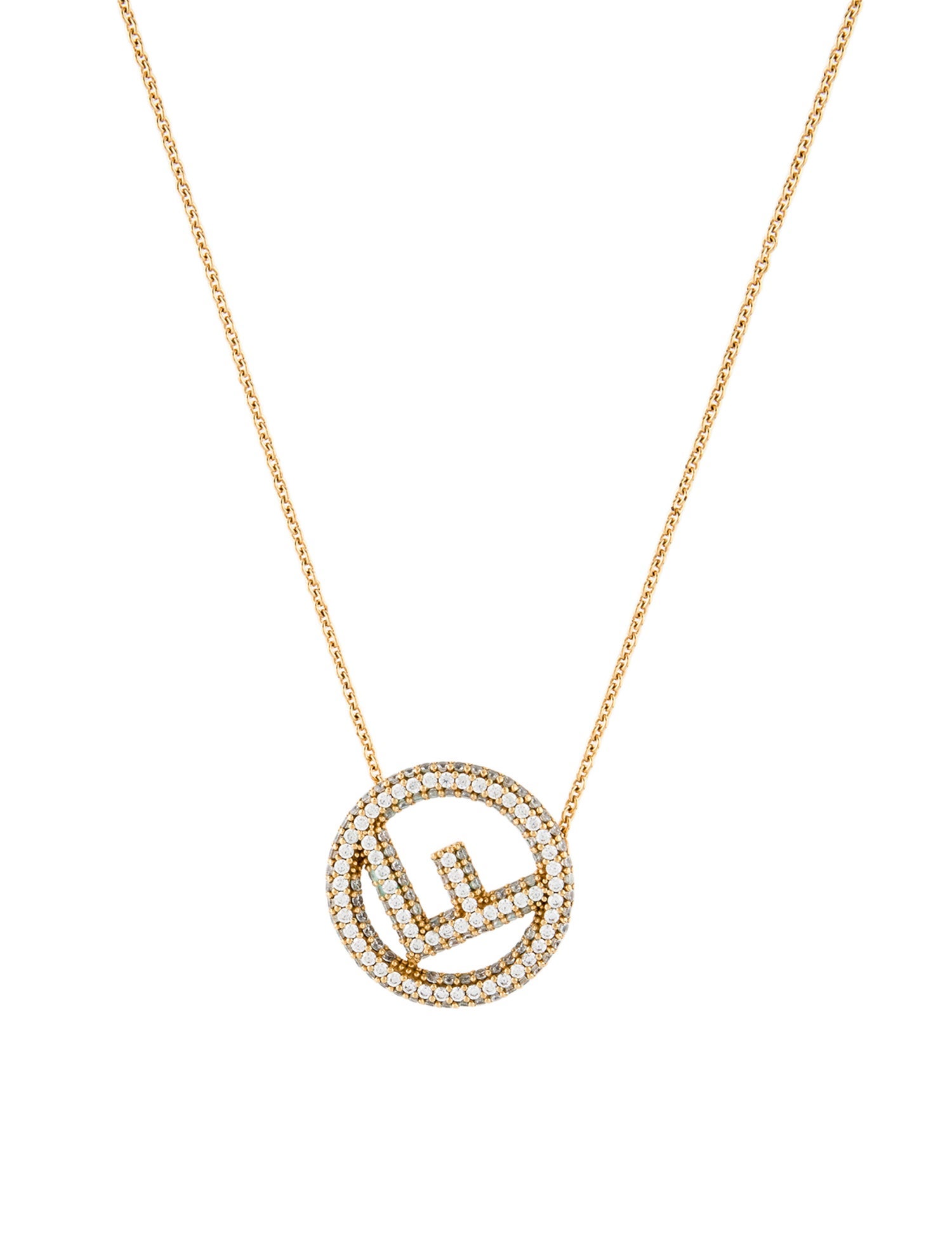 Fendi Crystal F is Fendi Pendant Necklace - Brass Pendant Necklace ...