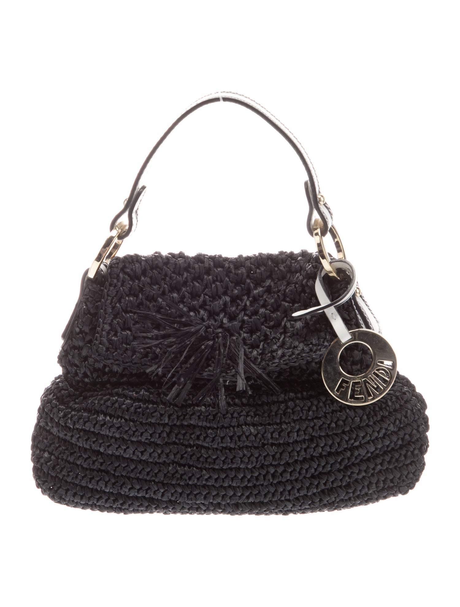 Fendi Raffia Shoulder Bag - Black Shoulder Bags, Handbags - FEN342038 ...