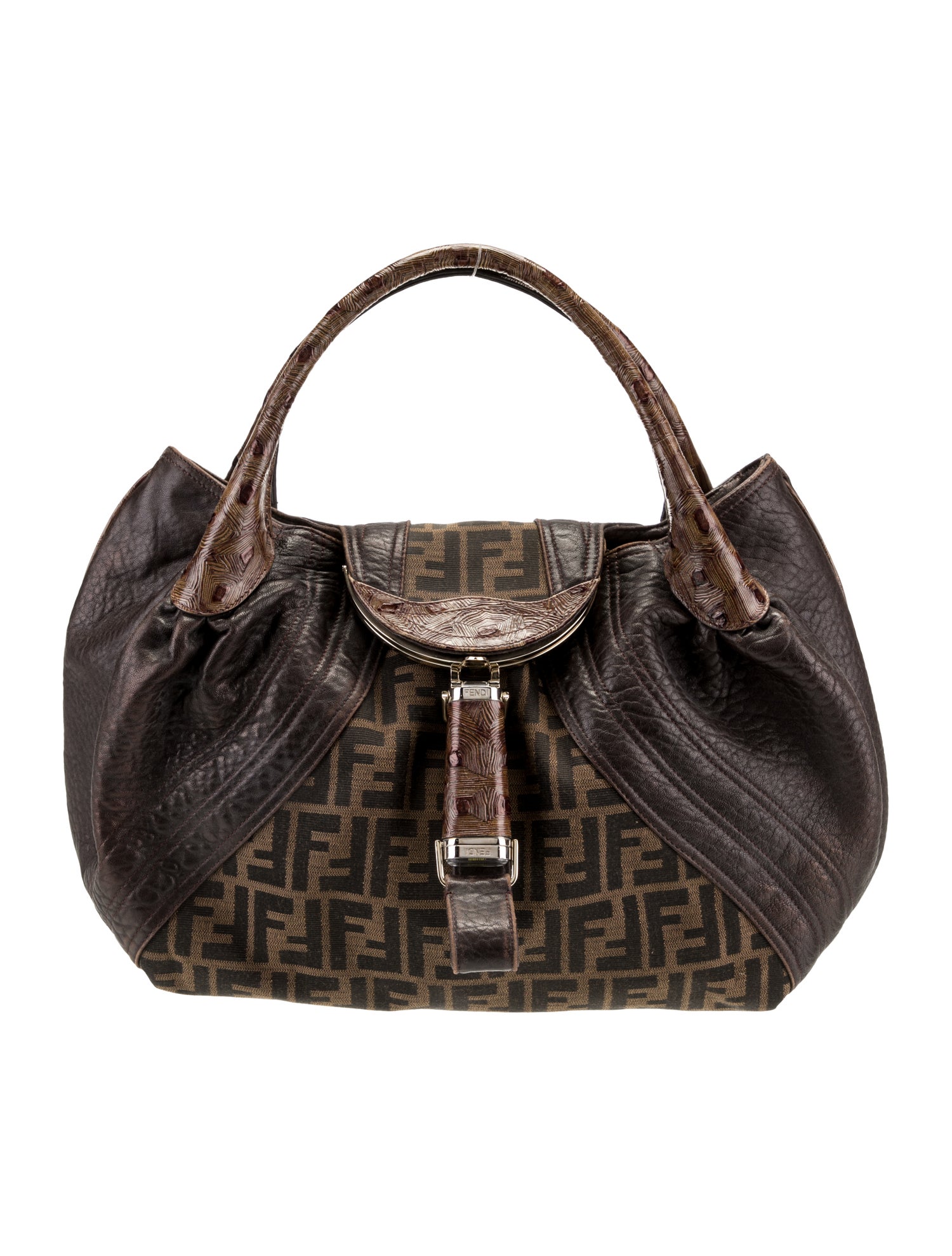 Fendi Zucca FF Spy - Brown Handle Bags, Handbags - FEN342604 | The RealReal