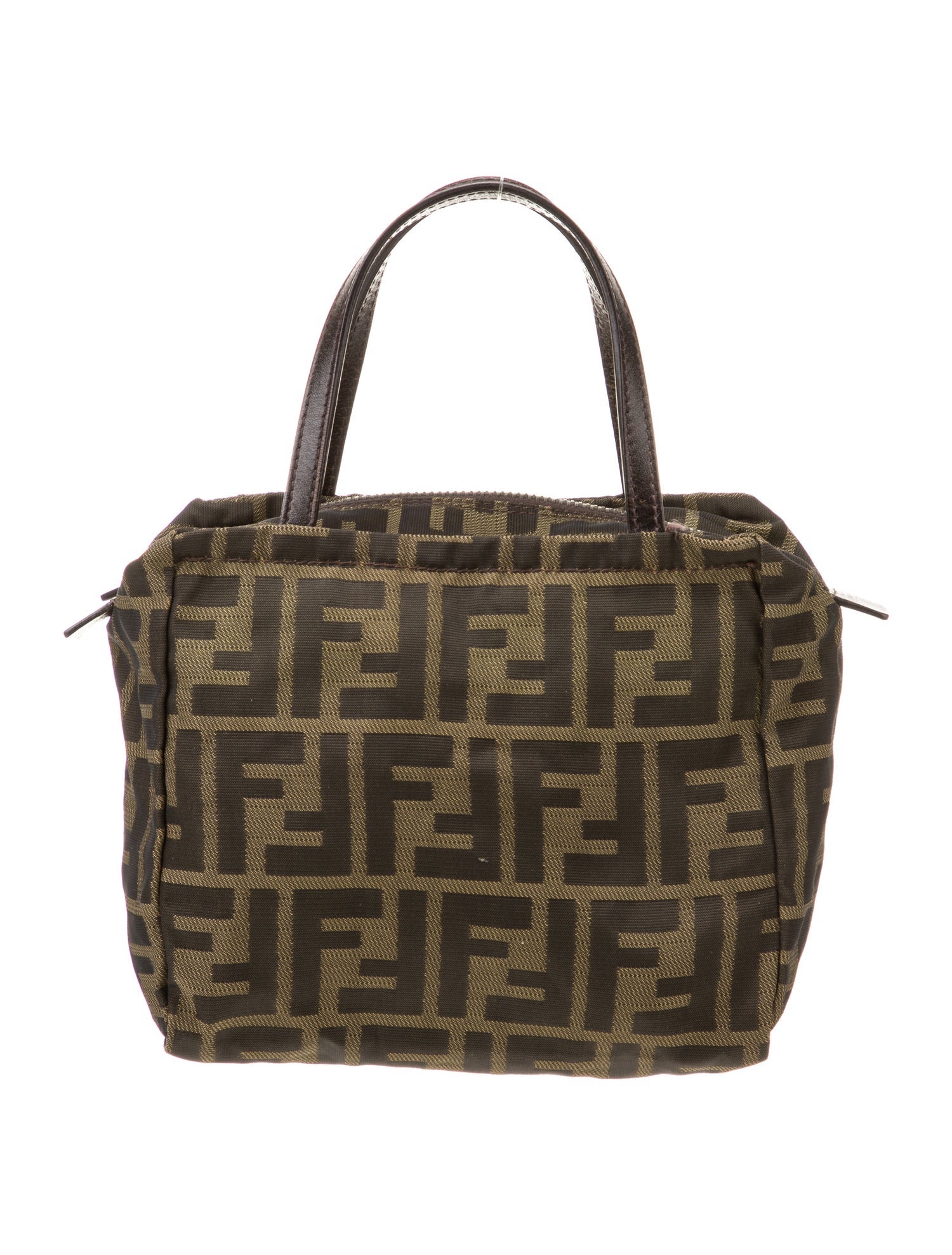 Fendi Zucca FF Top Handle Bag - Brown Handle Bags, Handbags - FEN343183 ...