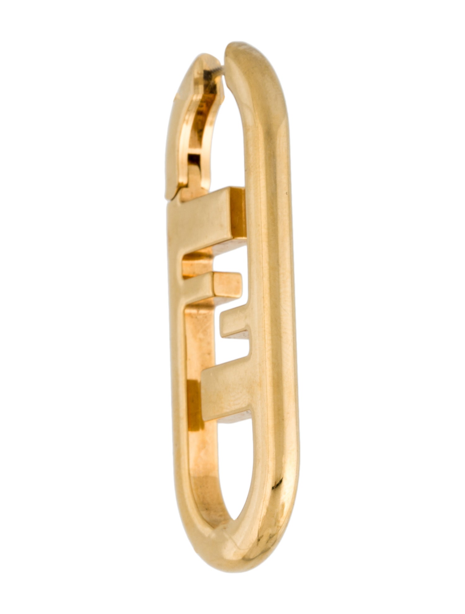 Fendi O 'Lock Logo Single Drop Earrings - Gold-Tone Metal Drop ...