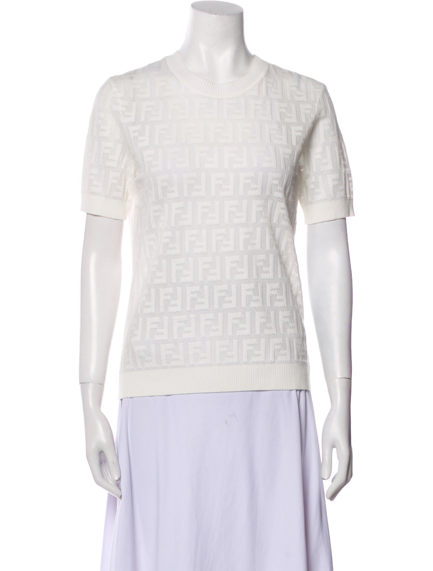 Fendi Crew Neck Short Sleeve T-Shirt - White Tops, Clothing - FEN344882 ...