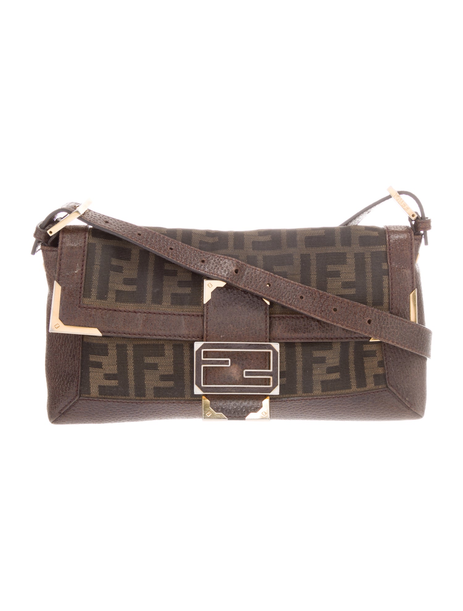 Fendi Zucca FF Baguette Vintage - Brown Crossbody Bags, Handbags ...