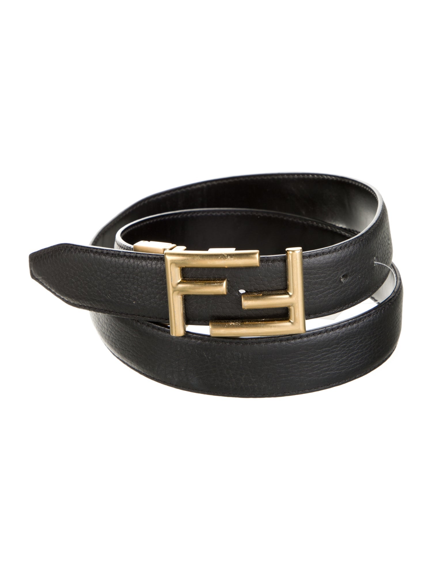 Fendi Zucca FF Logo Leather Waist Belt - Black Belts, Accessories ...