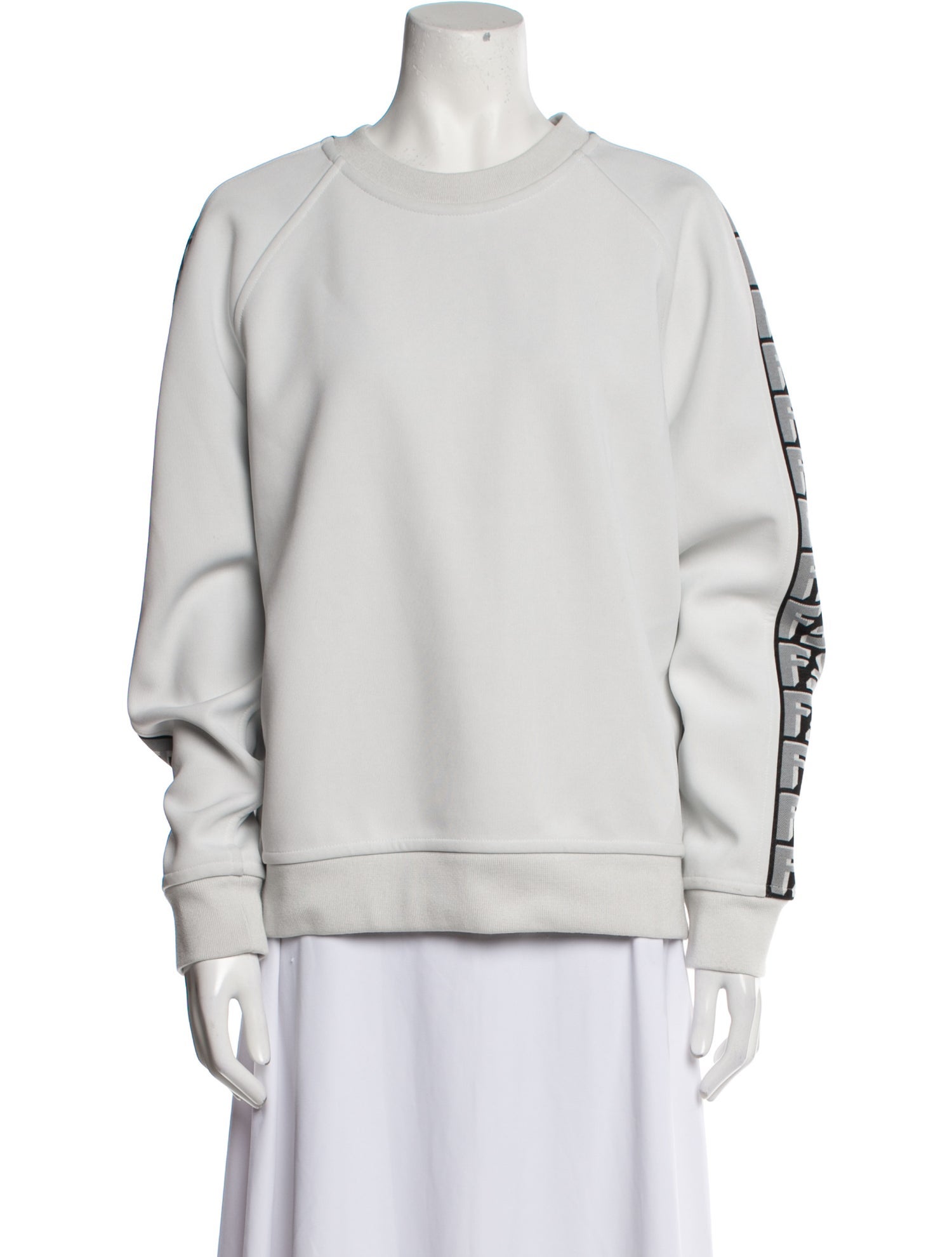 Fendi Crew Neck Long Sleeve Sweatshirt - White Tops, Clothing ...