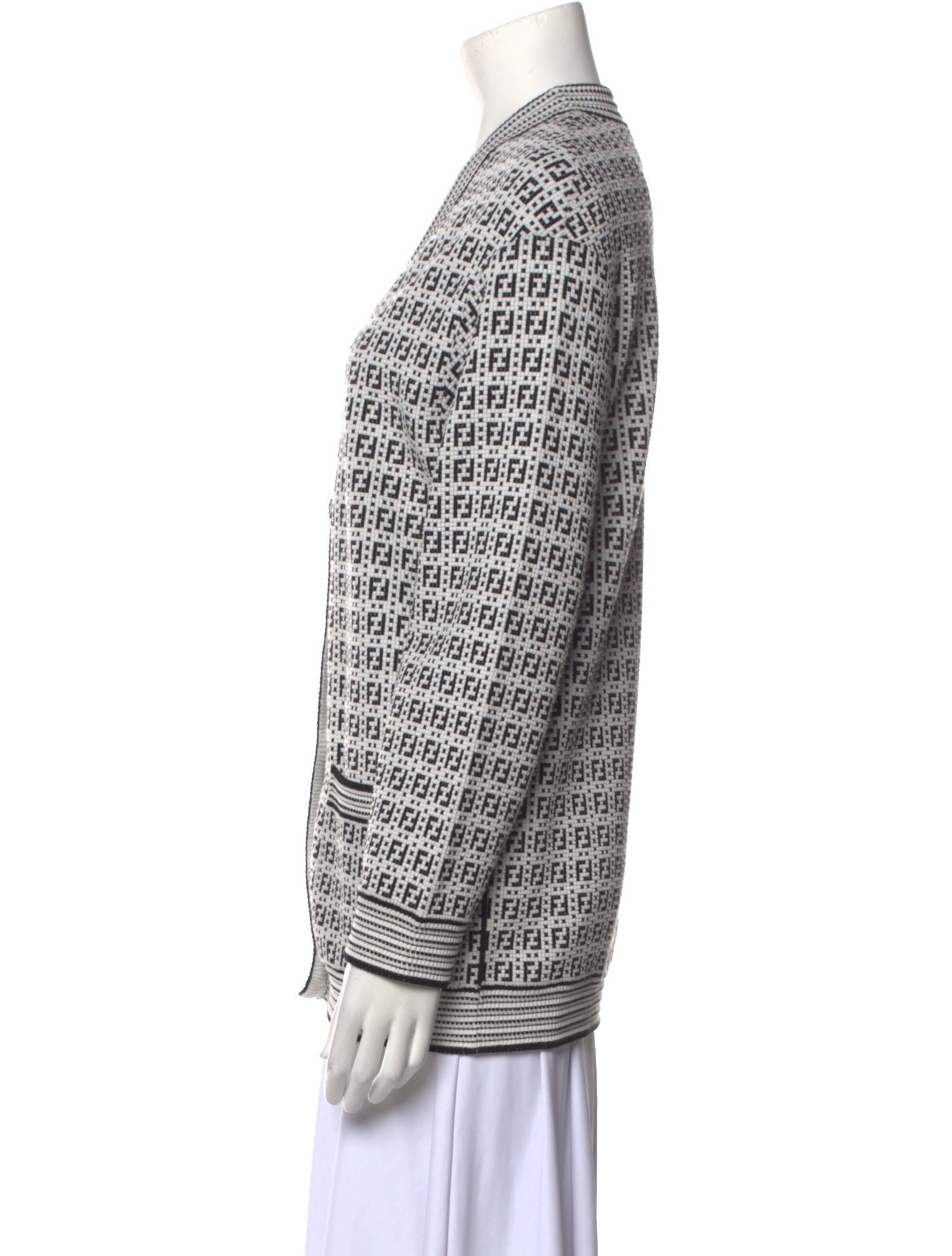 Fendi Printed Crew Neck Sweater - Neutrals Knitwear, Clothing ...
