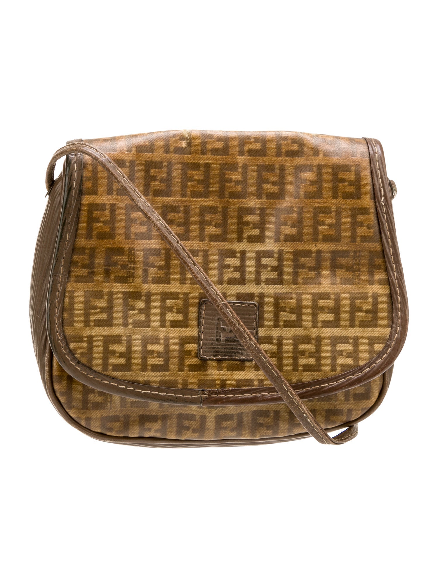 Fendi Zucchino FF Crossbody Bag Vintage - Brown Crossbody Bags ...