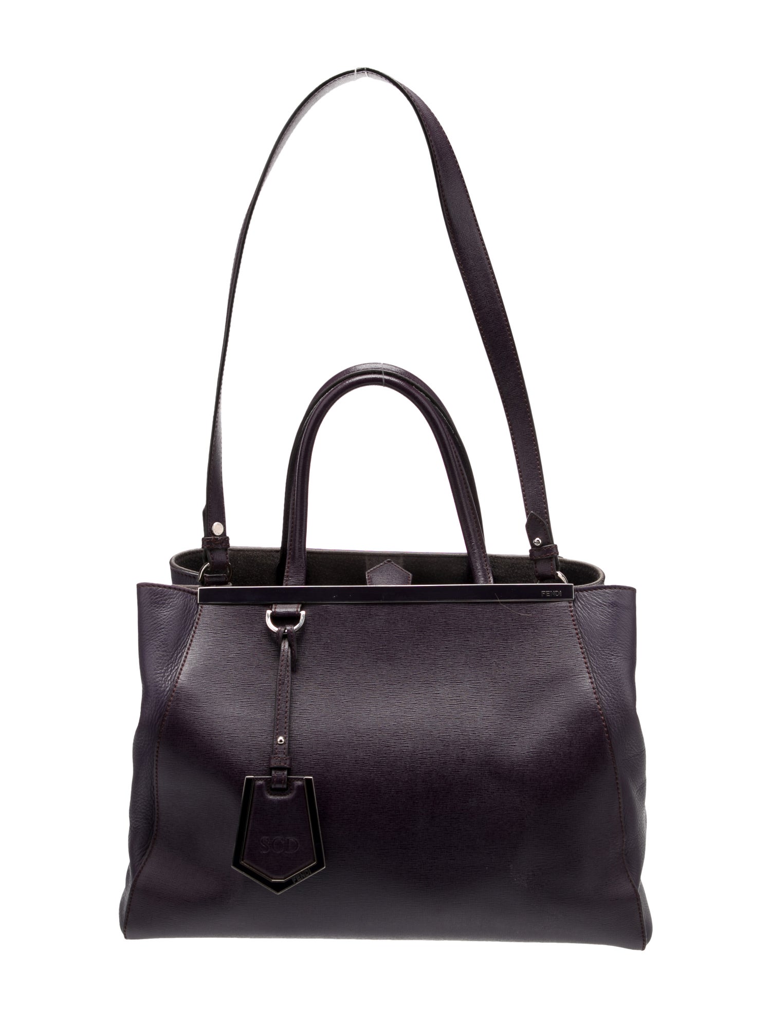 Fendi Leather 2Jours Medium - Purple Handle Bags, Handbags - FEN348857 ...