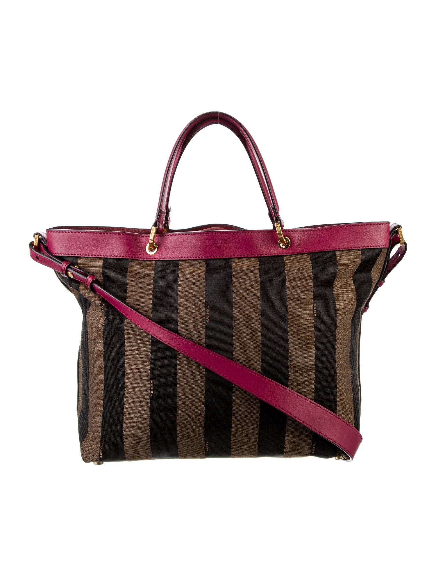 Fendi Pequin Messenger Bag Large - Brown Totes, Handbags - FEN349360 ...