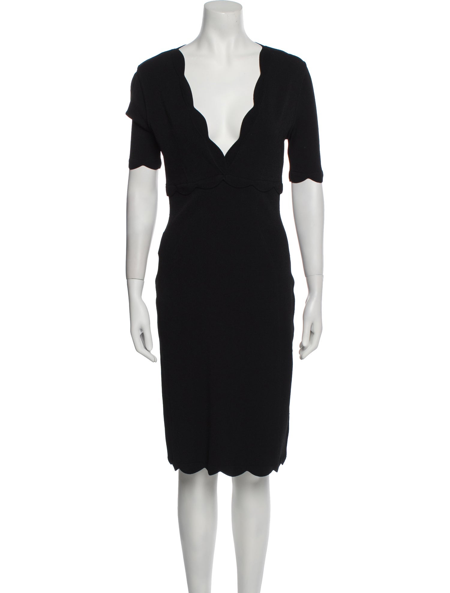 Fendi V-Neck Knee-Length Dress - Black Dresses, Clothing - FEN349897 ...