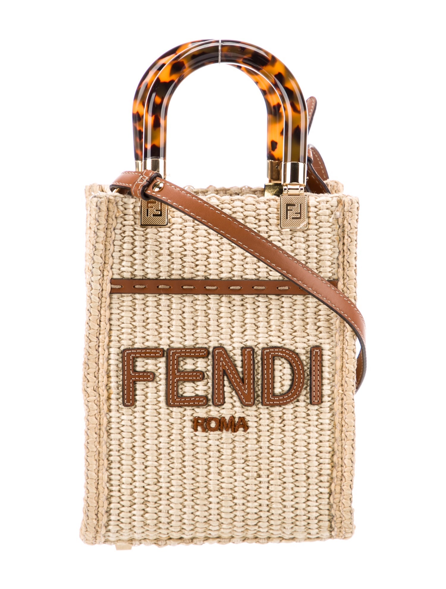Fendi Raffia Bucket Bag - Neutrals Mini Bags, Handbags - FEN351073 ...