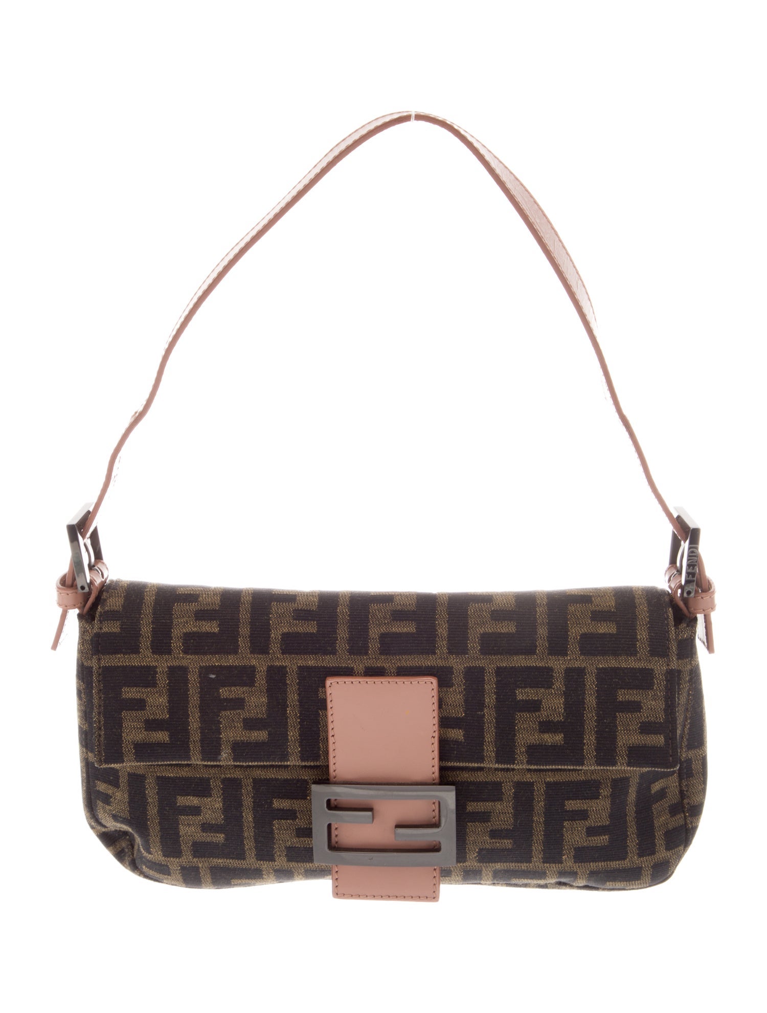 Fendi Zucca FF Baguette - Brown Shoulder Bags, Handbags - FEN353027 ...