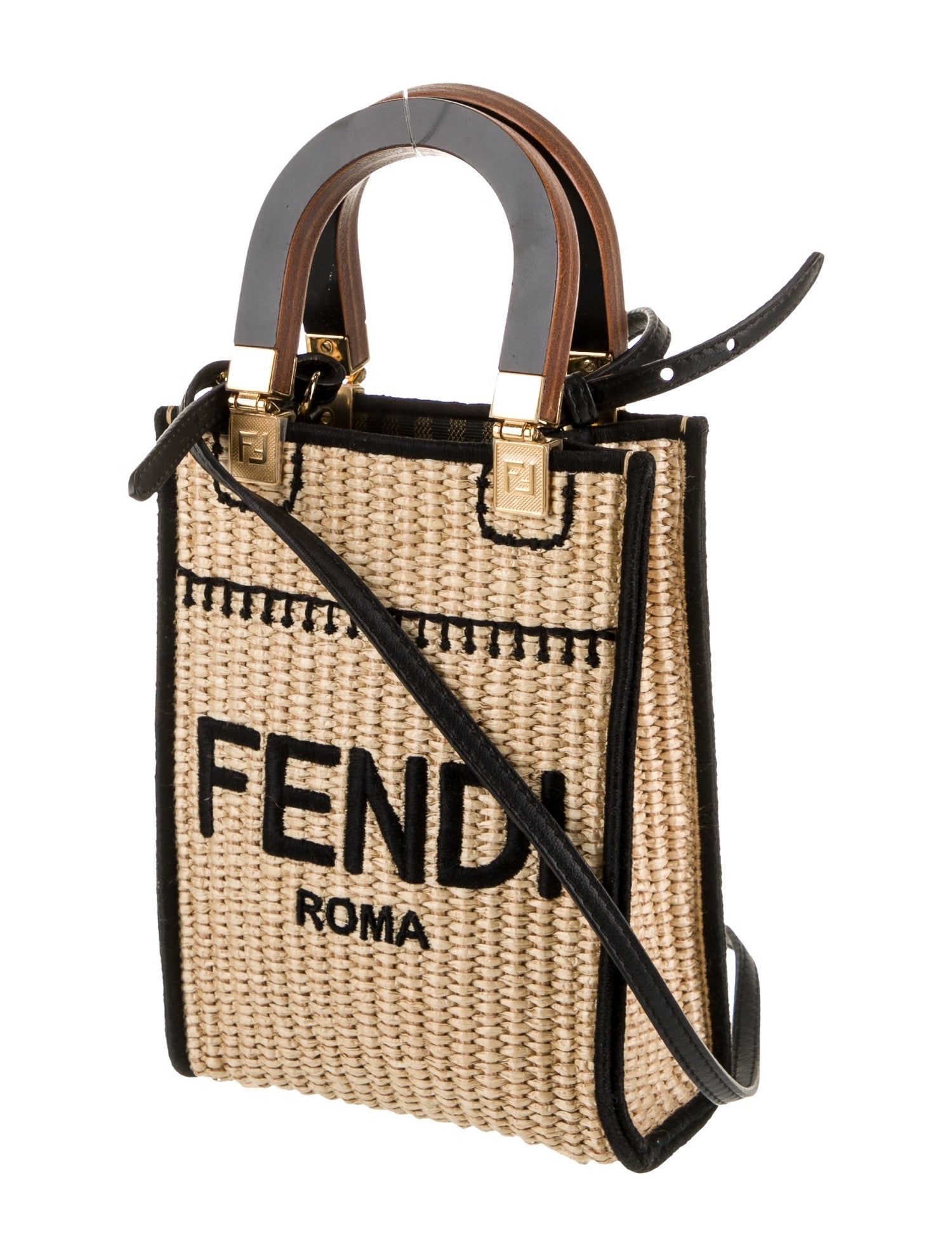 Fendi Raffia Bucket Bag Mini 2021 - Neutrals Totes, Handbags ...