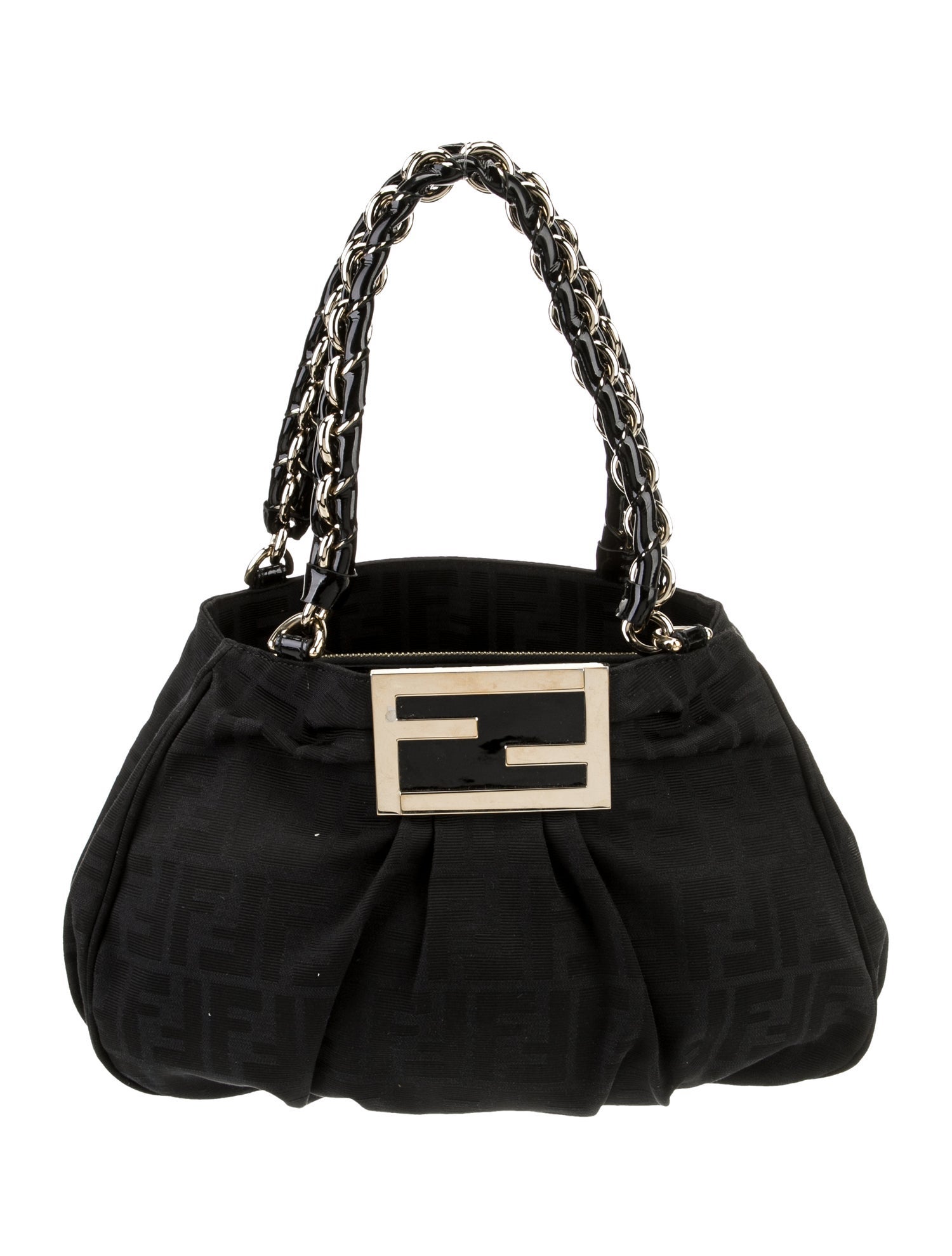 Fendi Zucca FF Shoulder Bag Small - Black Shoulder Bags, Handbags ...