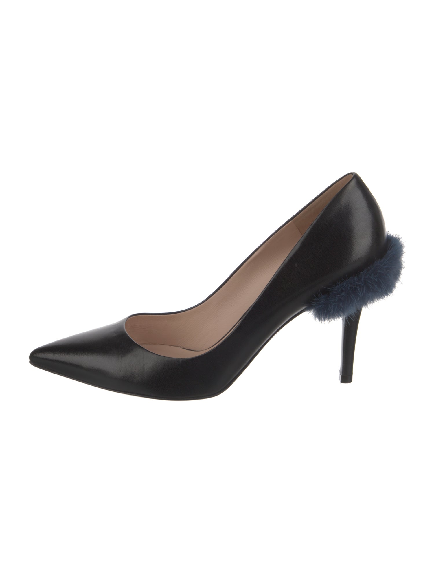 Fendi Leather Fur Trim Pumps - Black Pumps, Shoes - FEN354553 | The ...