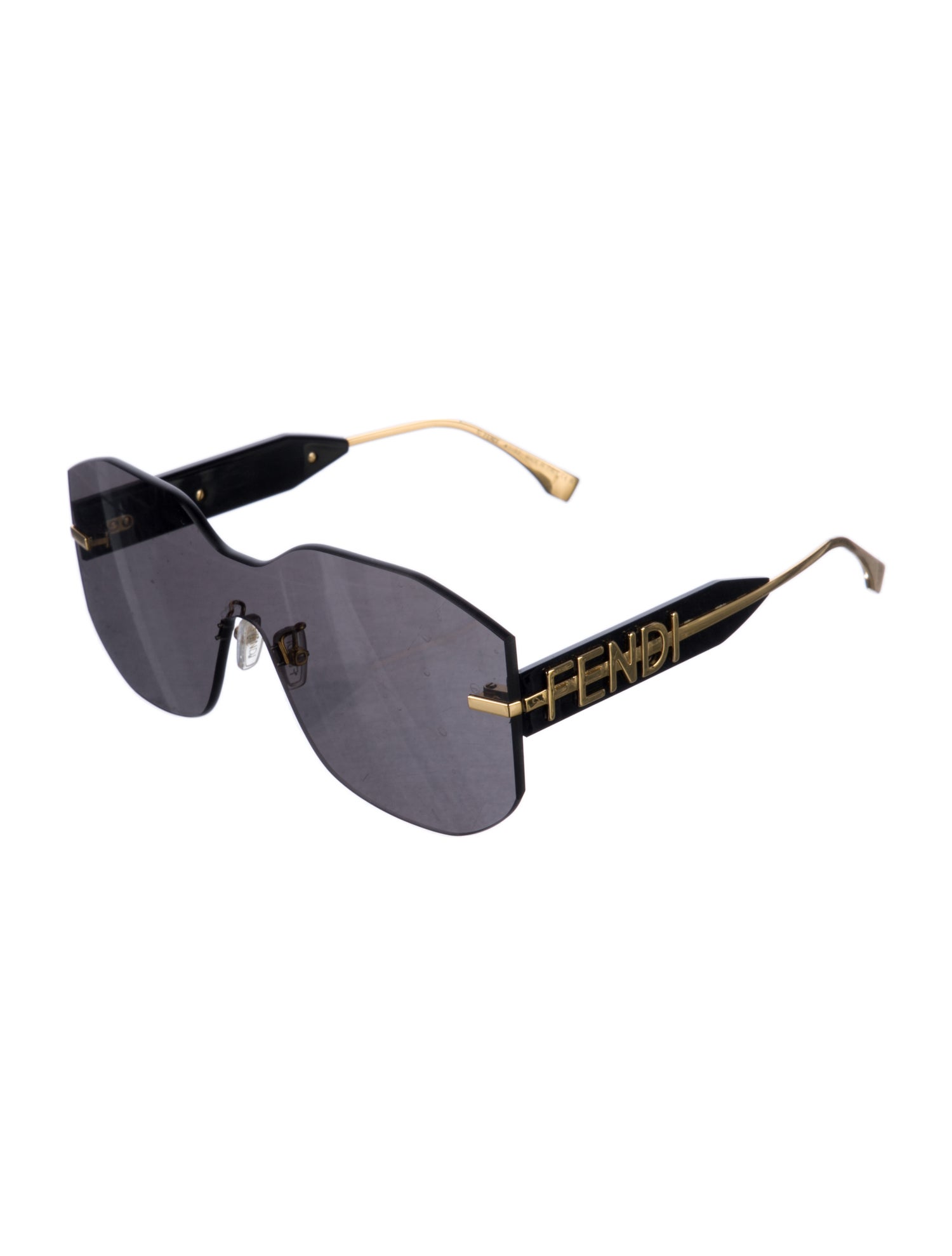 Fendi Shield Tinted Sunglasses - Black Sunglasses, Accessories ...
