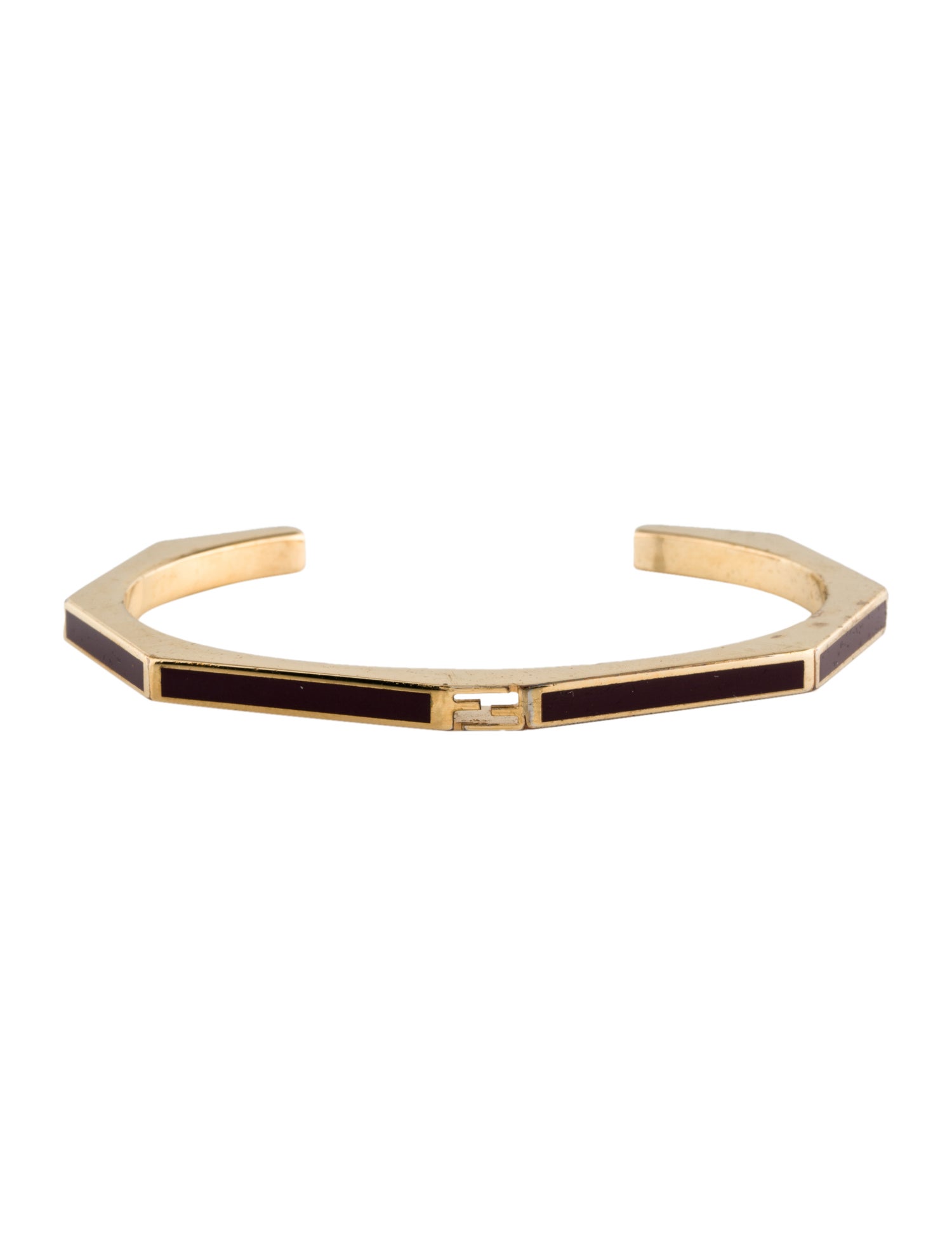 Fendi Baguette Cuff Bracelet - Gold-Tone Metal Bangle, Bracelets ...