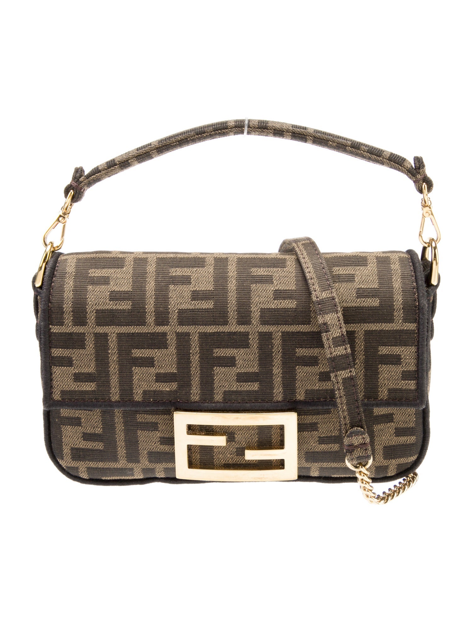 Fendi Zucca FF Baguette Mini 2021 - Brown Crossbody Bags, Handbags ...