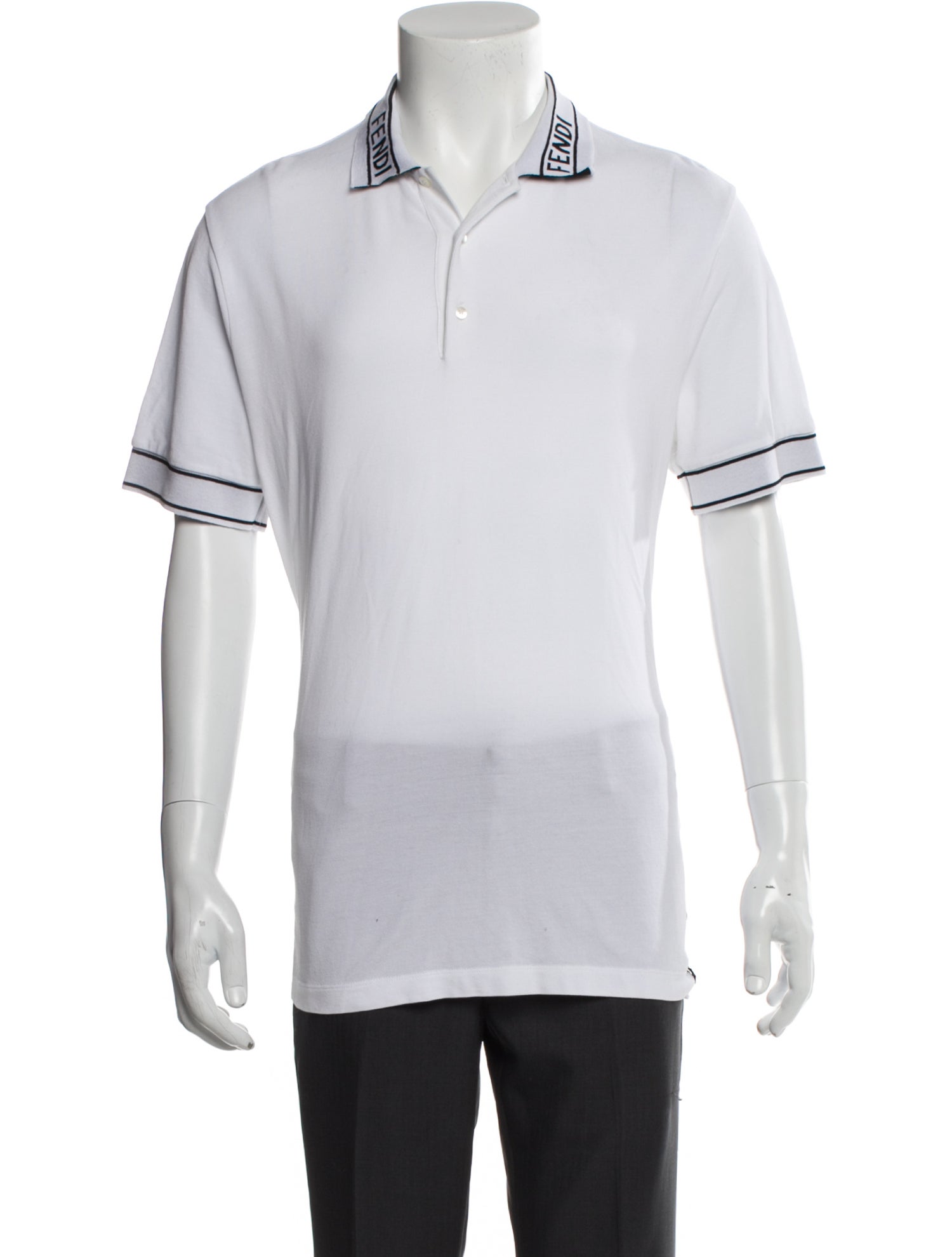 Fendi Monsters Motif Crew Neck Polo Shirt - White Polos, Clothing ...